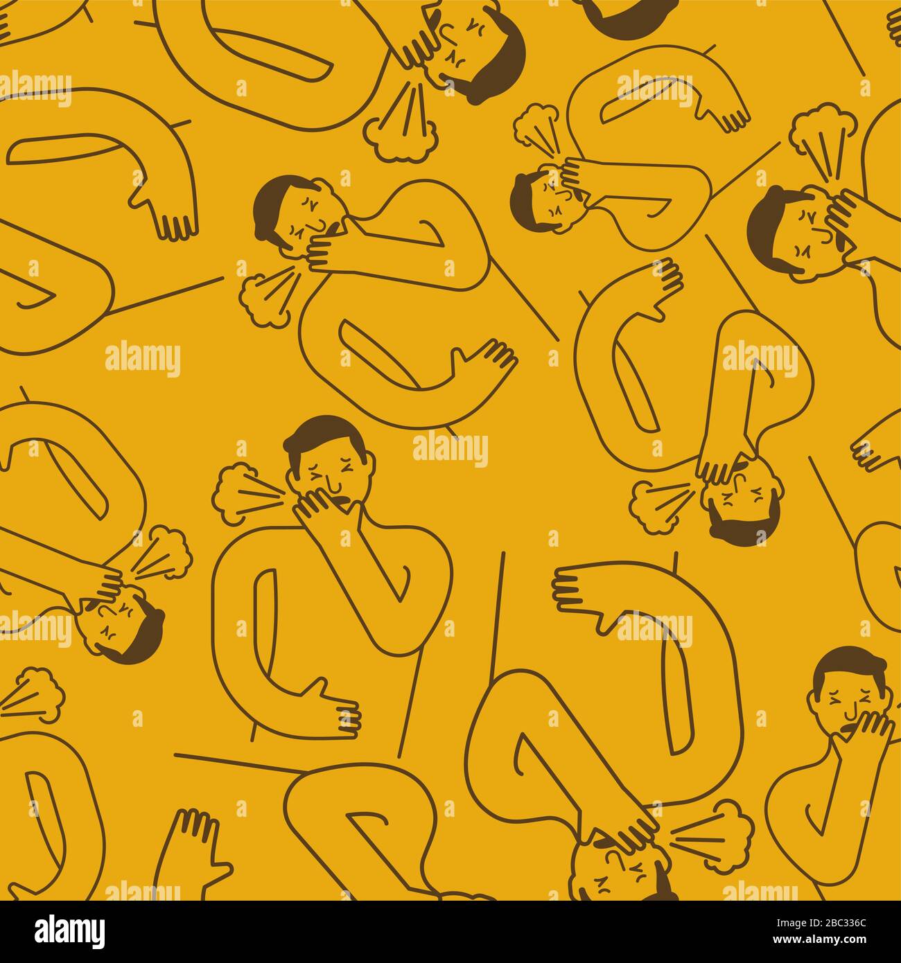 Cough pattern seamless. Pertussis epidemic background. Coughing texture ...