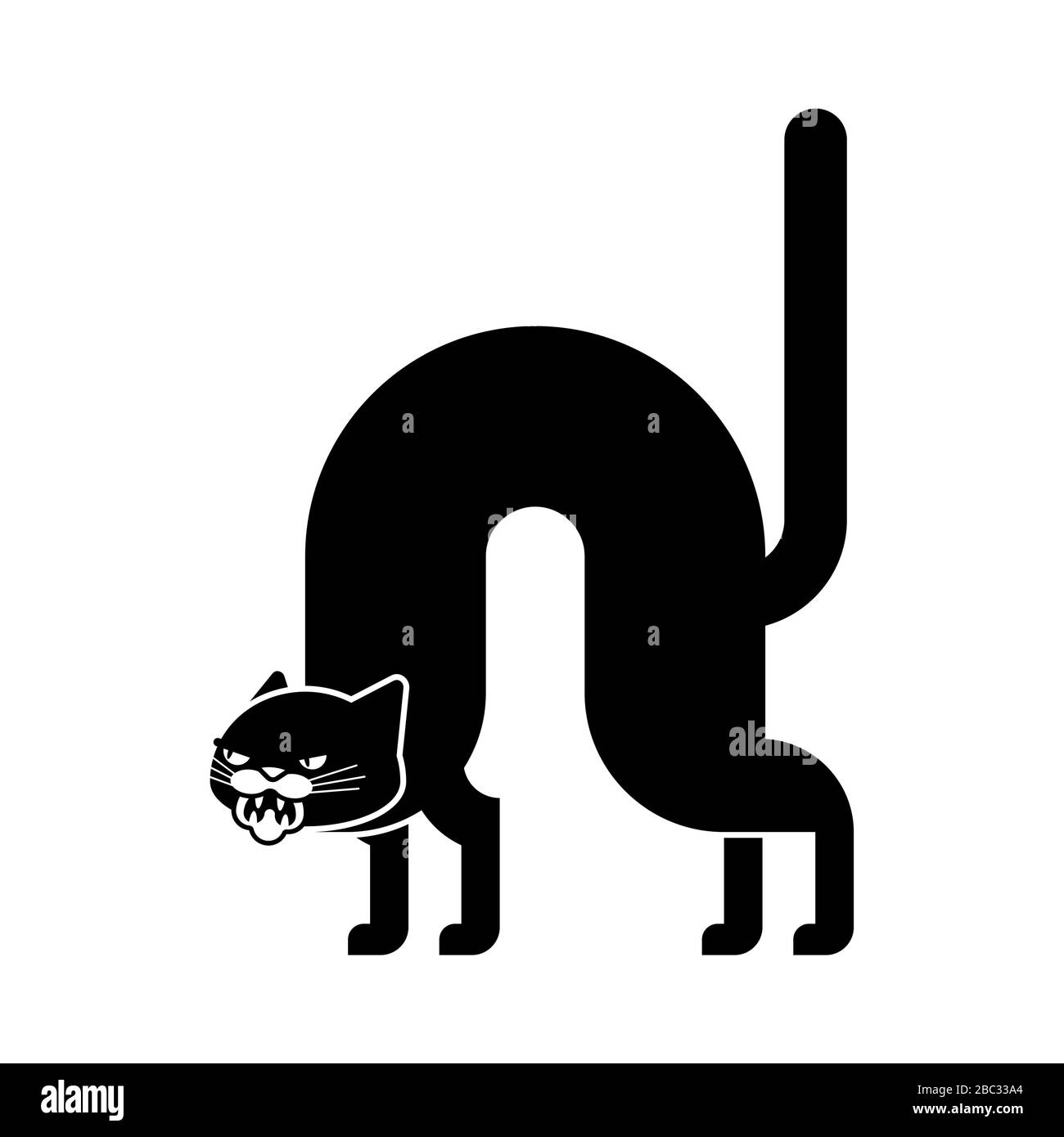 Angry cat sign. Attacker pet icon. Home Animal bully vector Stock ...