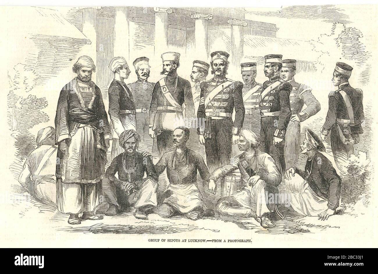 Group of sepoys at Lucknow Stock Photo - Alamy