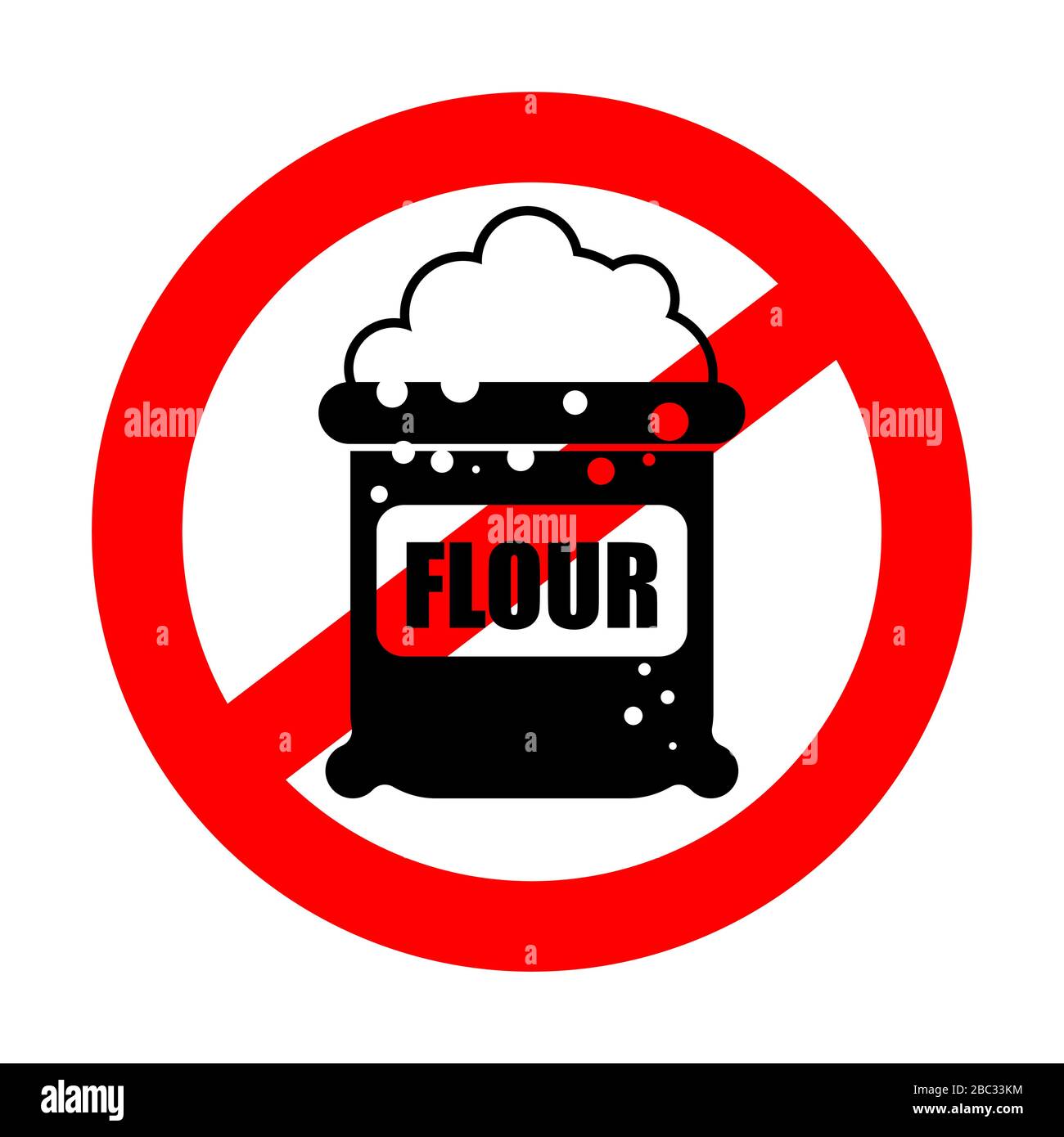 Stop flour. Red prohibition road sign. Ban fiber Stock Vector Image ...