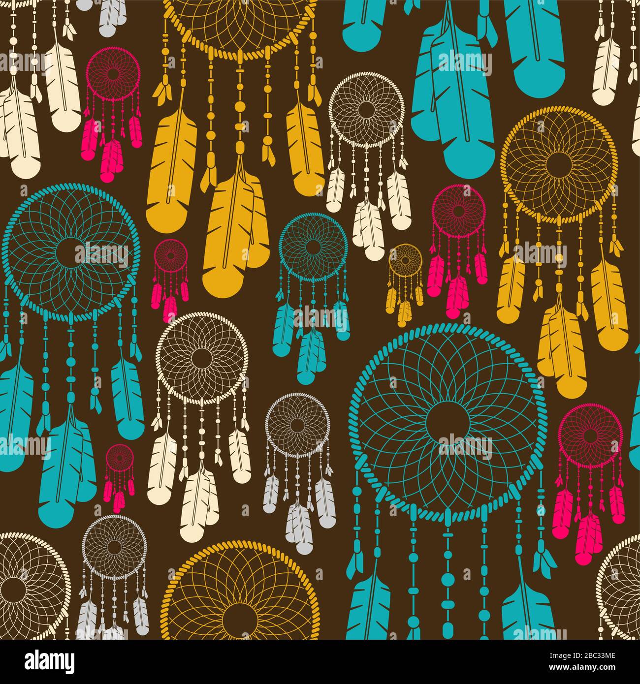 Dreamcatcher pattern seamless. Dream catcher background. vector texture ...