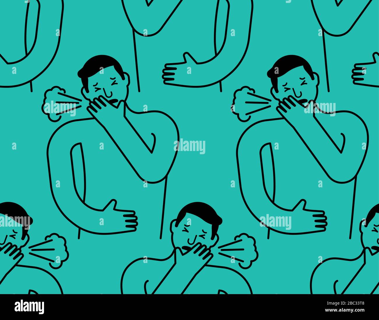 Cough pattern seamless. Pertussis epidemic background. Coughing texture ...