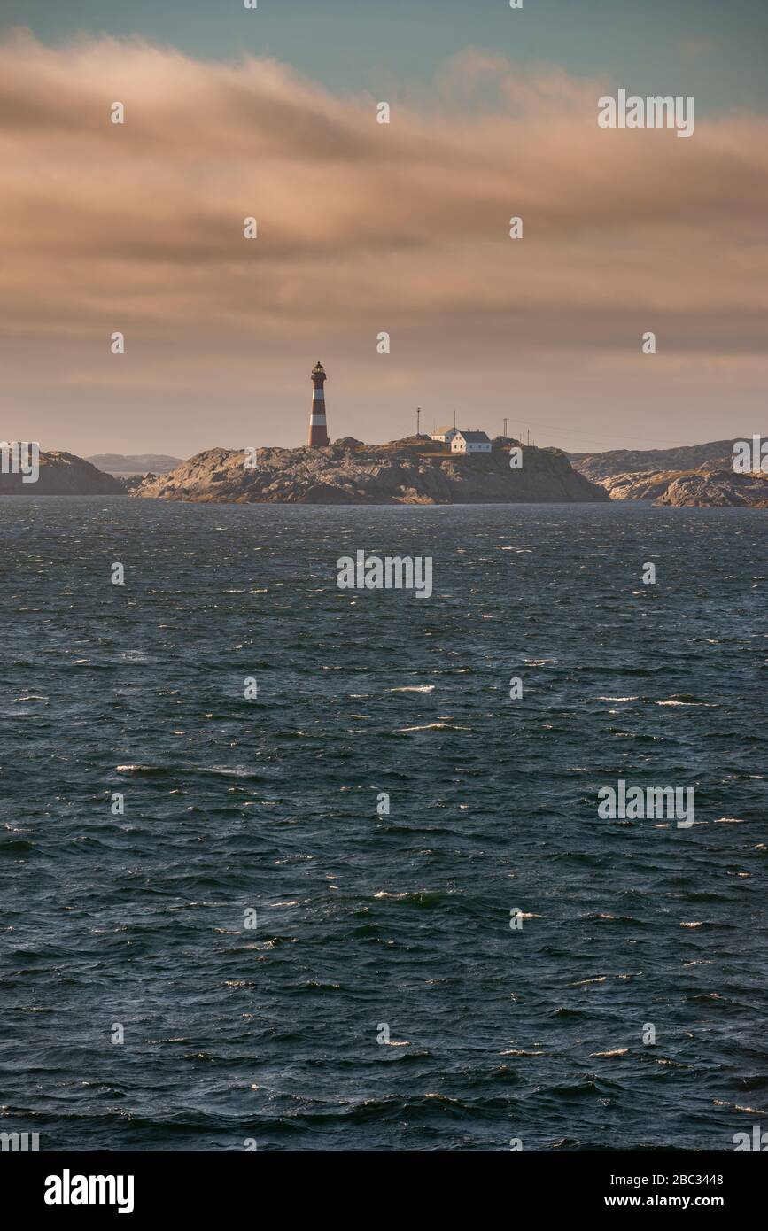 Lighthouse on Fjord, Norway Stock Photo - Alamy