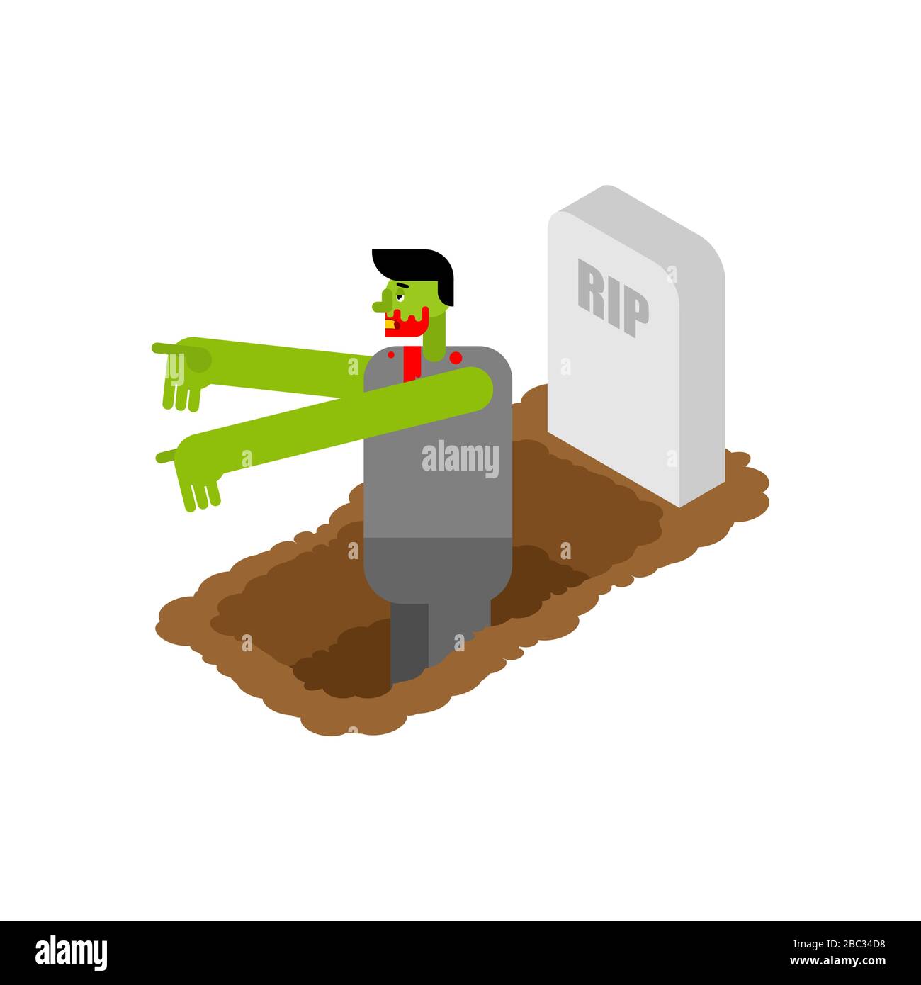 Zombie got up from grave. vector illustration Stock Vector Image & Art ...
