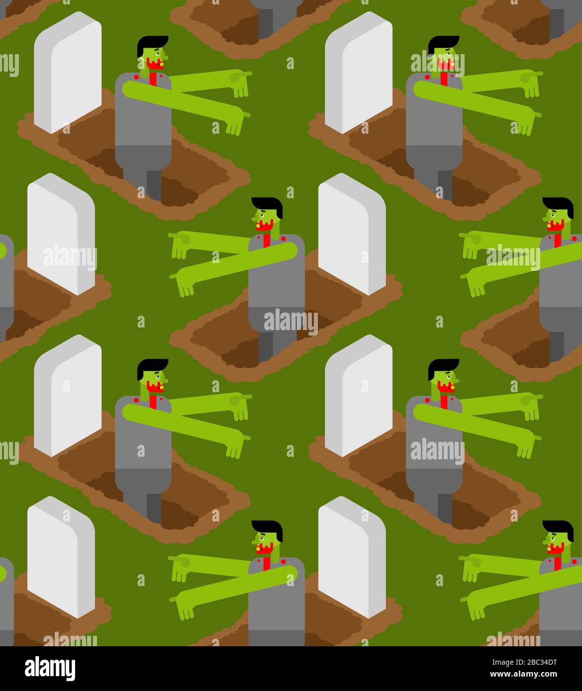 Zombie pattern seamless. Zombies got up from grave. Halloween ...