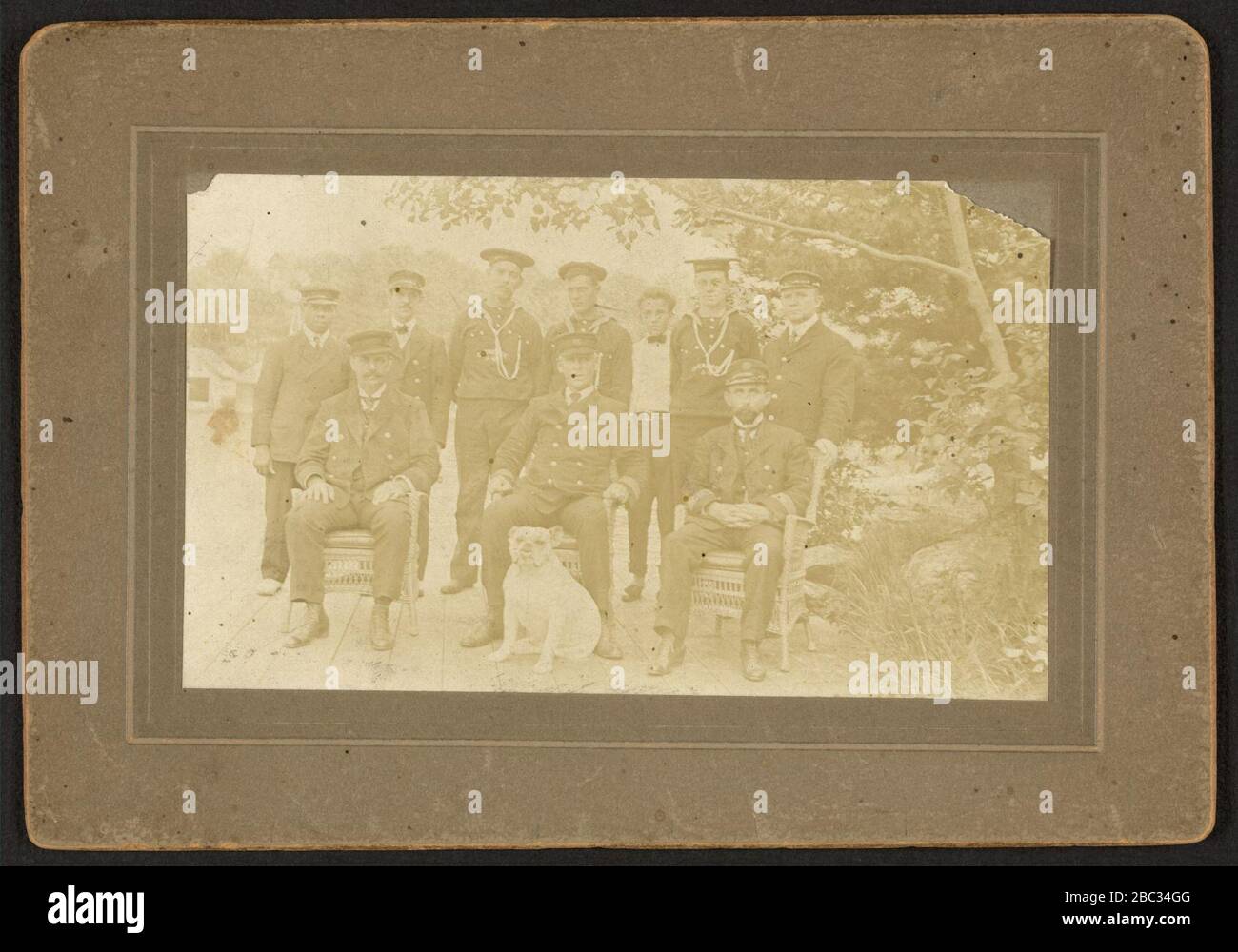 Group portrait of naval personnel including an African American ...