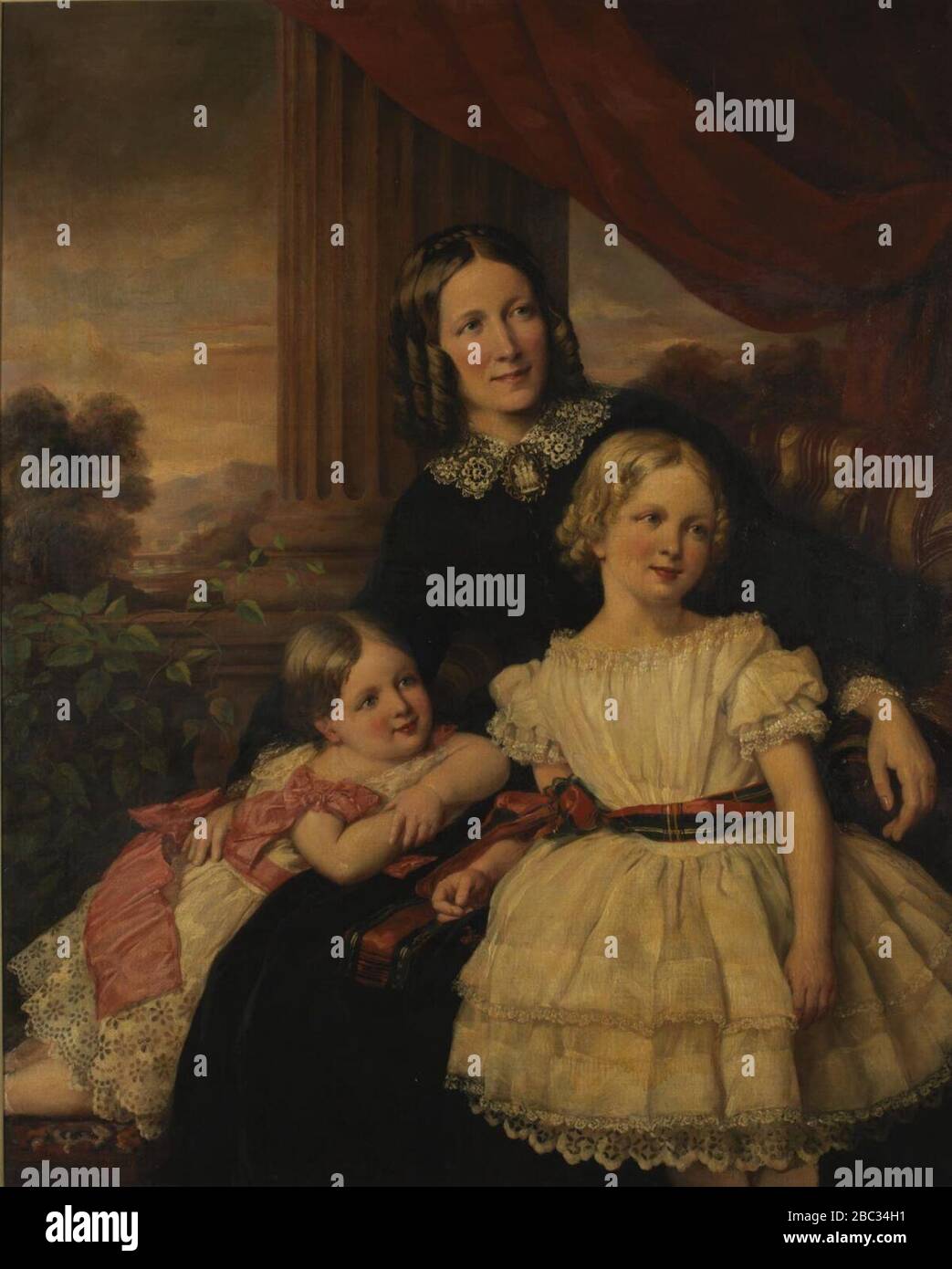 Group portrait of mother & two daughters Stock Photo - Alamy