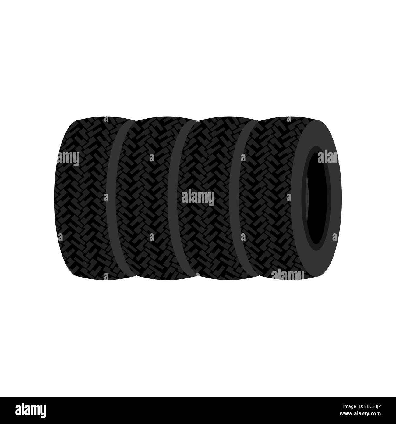 Stack of car tires isolated. vector illustration Stock Vector Image ...
