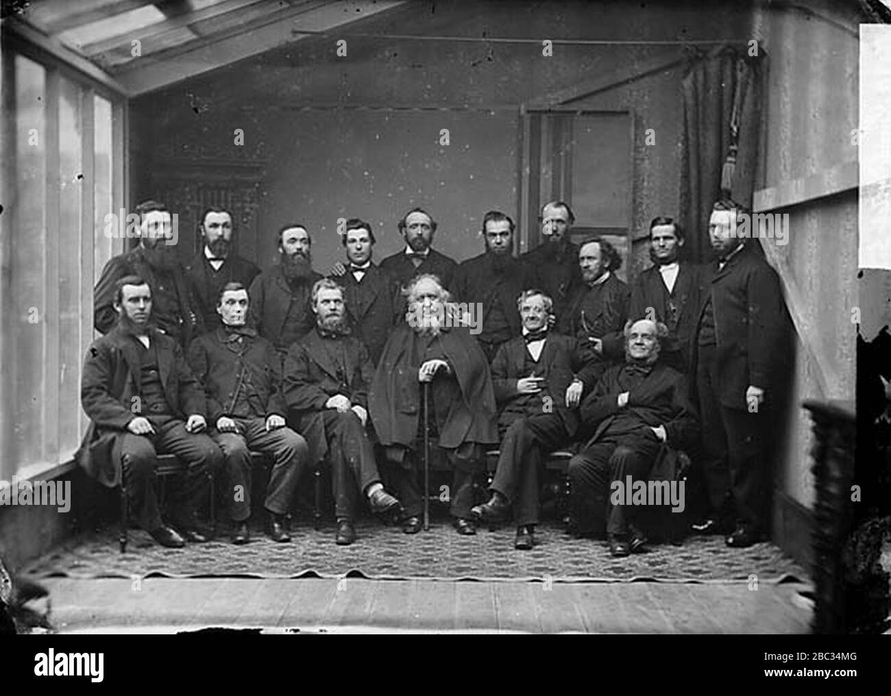 Group presenting a testimonial to Revd Samuel Roberts Stock Photo - Alamy