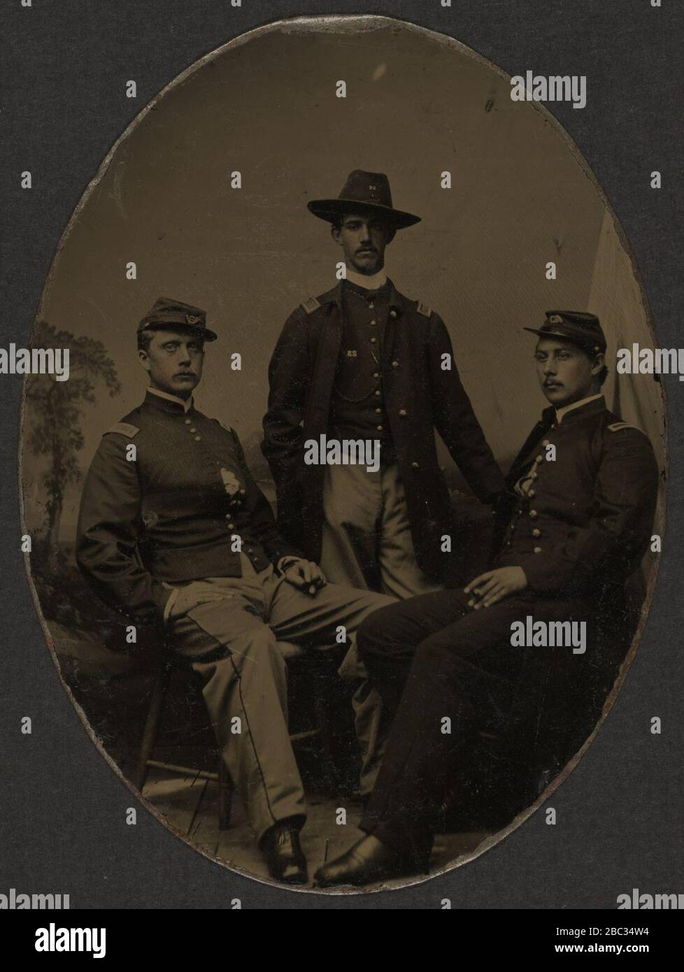 Group shot, officers of the 54th Mass. Colored Stock Photo - Alamy