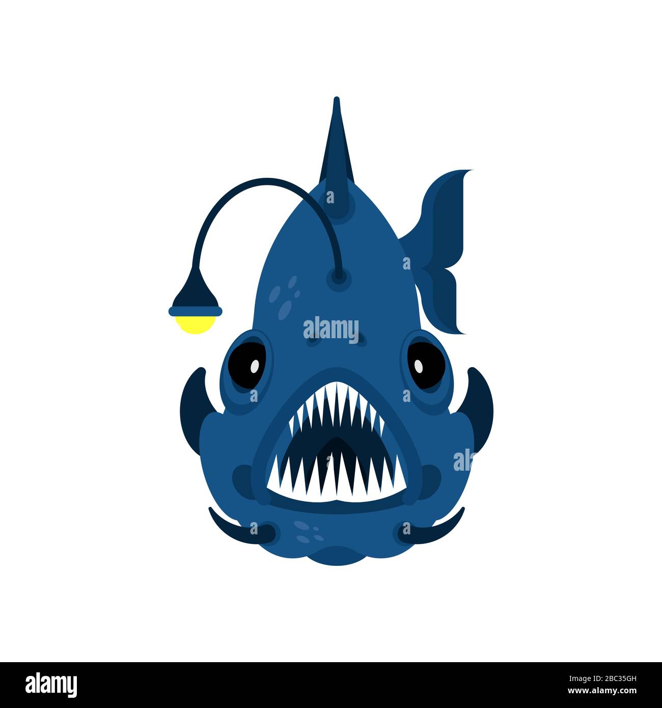 Deep sea fish. Angler isolated. vector illustration Stock Vector Image ...