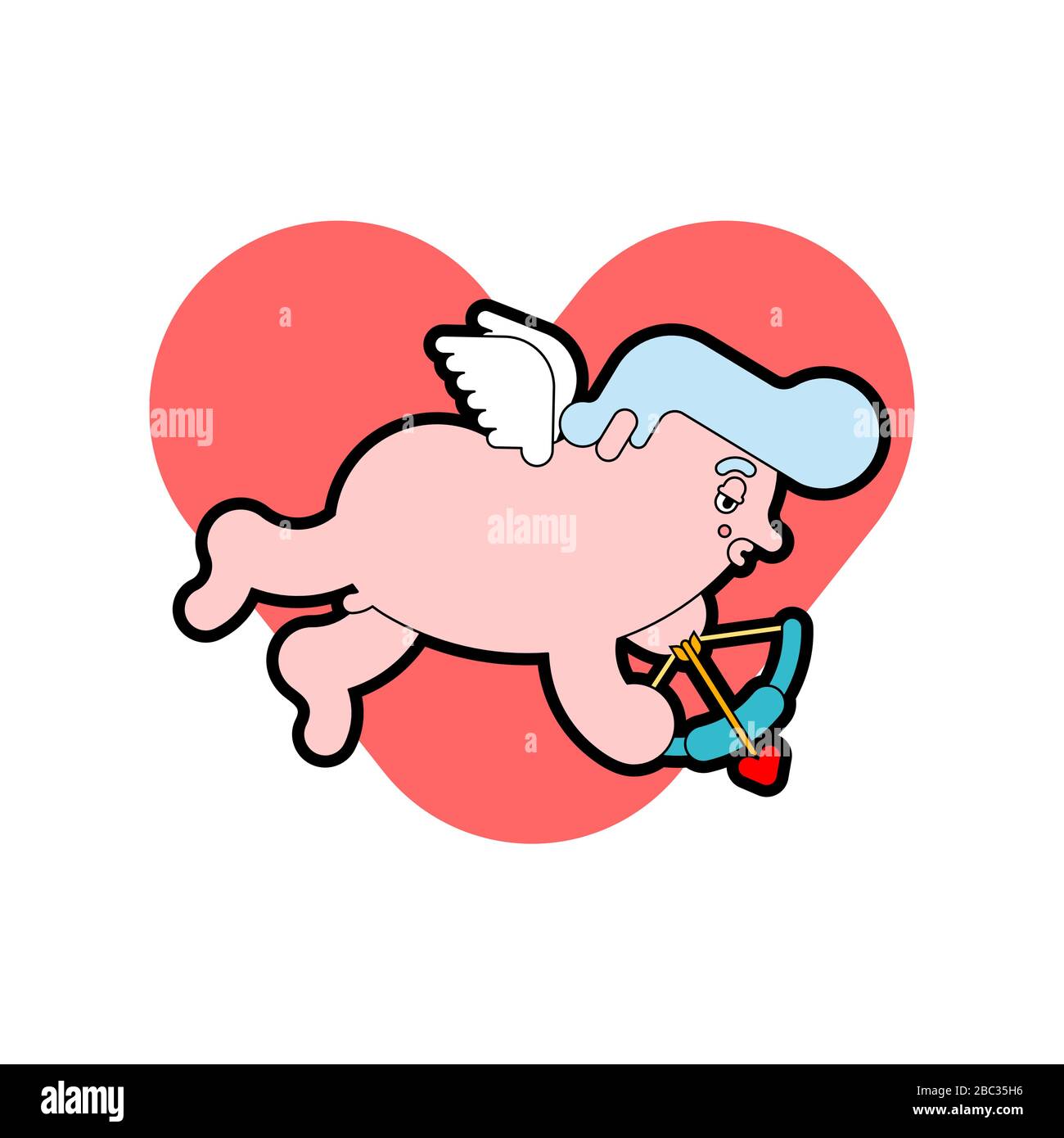 Cupid and heart isolated. Little angel cartoon. Valentines Day ...