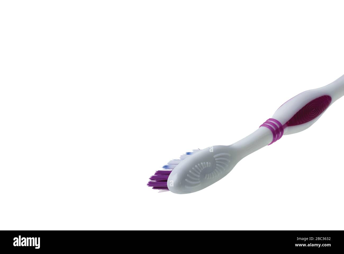 Toothbrush close up view isolated on white background.Health care ...