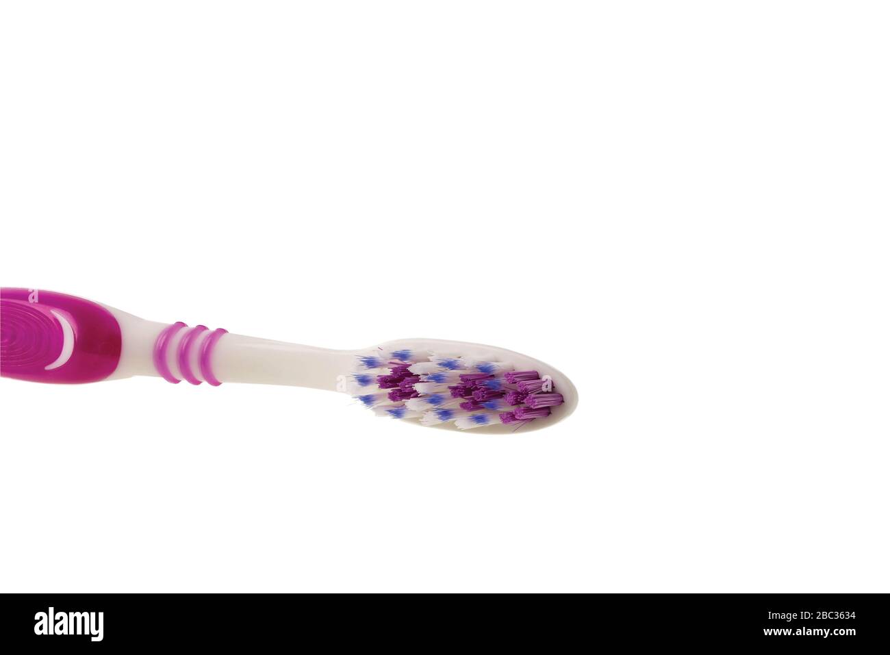 Toothbrush close up view isolated on white background.Health care ...