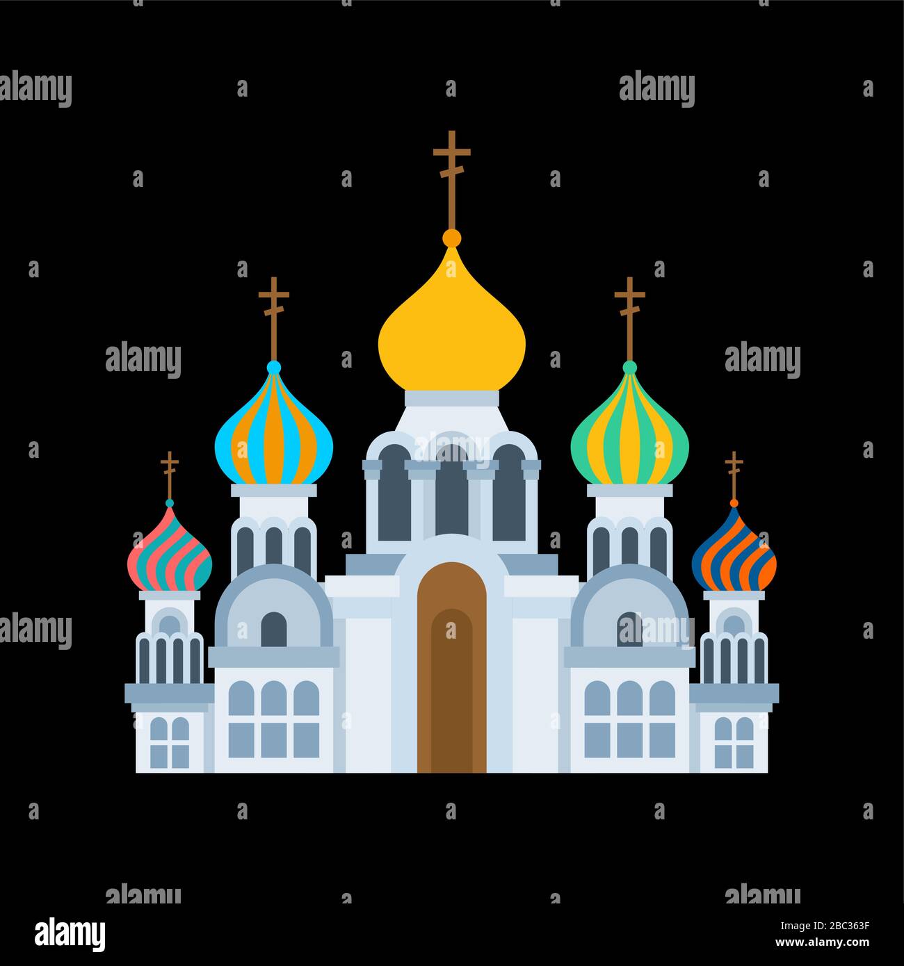 Russian christian church isolated. Traditional orthodox temple. Golden ...