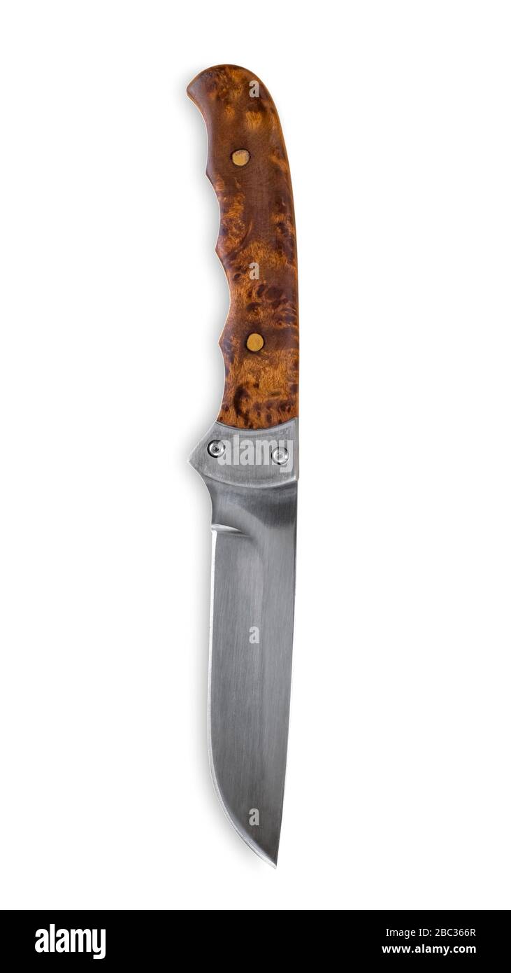 Beautiful hunting knife isolated on white background Stock Photo - Alamy