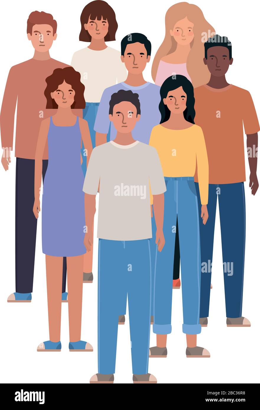 Isolated women and men avatars vector design Stock Vector Image & Art ...