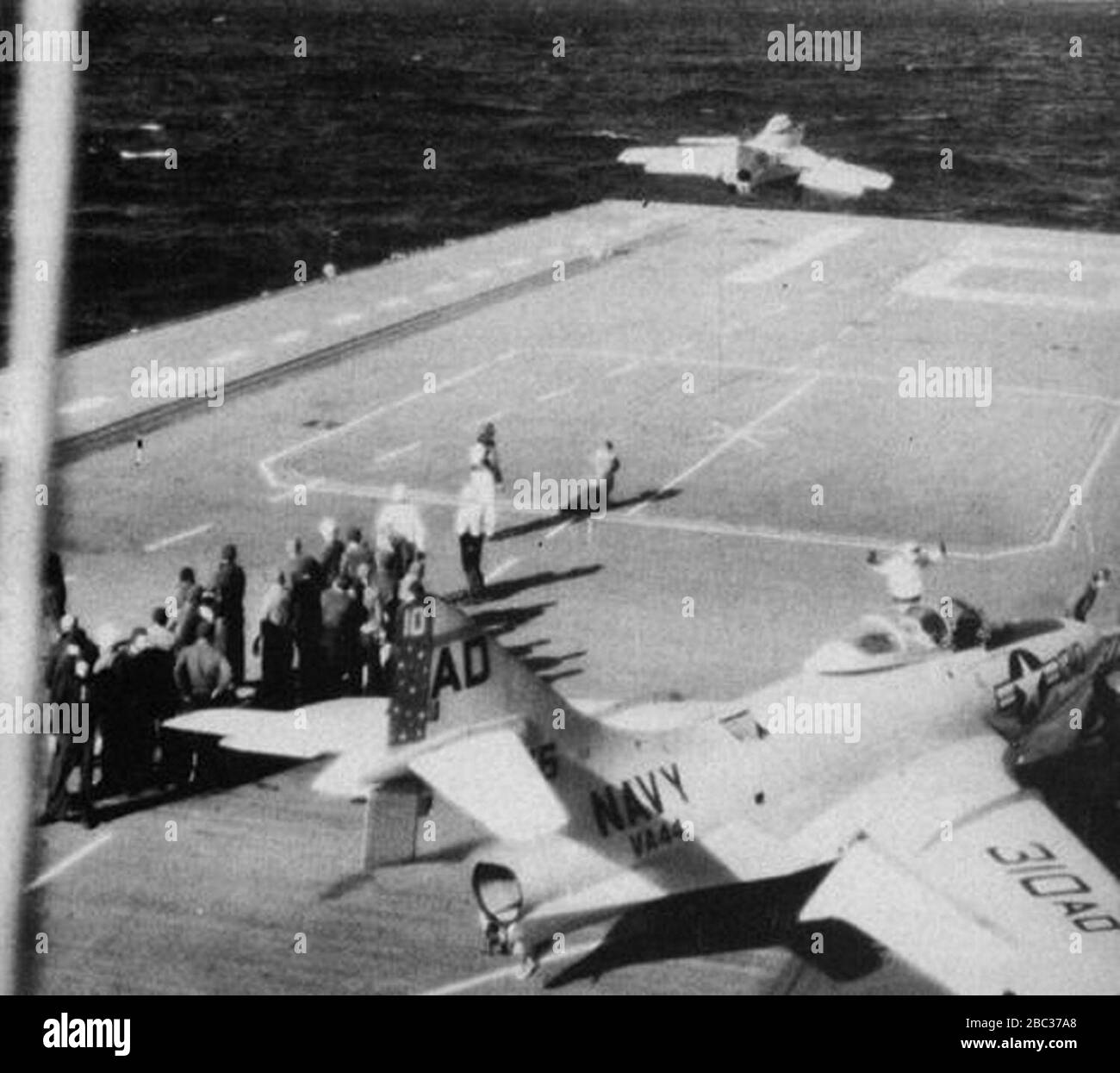 Grumman F9F-8 Cougars of VA-44 aboard USS Wasp (CVS-18) circa in ...
