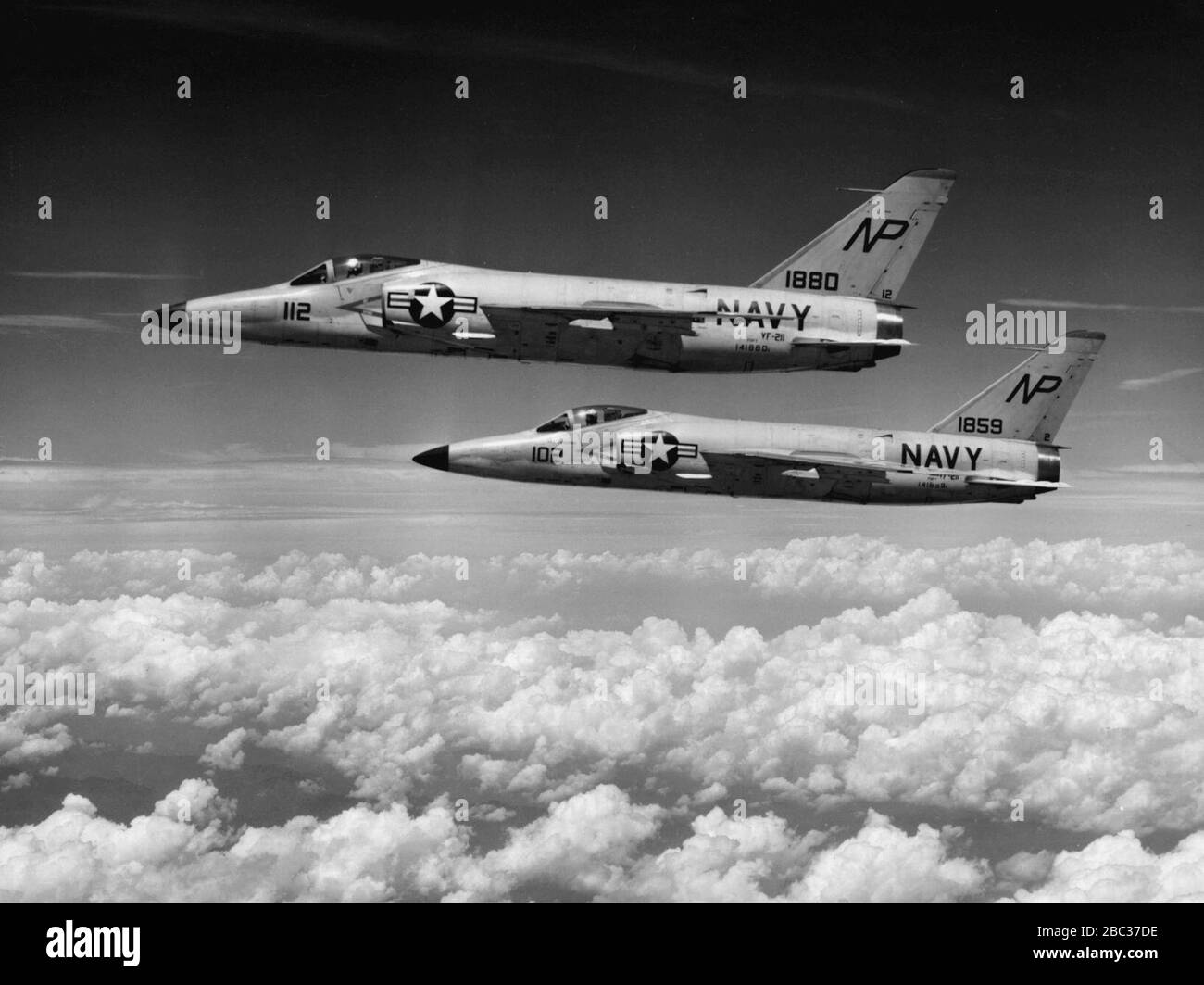 Grumman F11F-1 Tigers of VF-211 in flight 1959 Stock Photo - Alamy