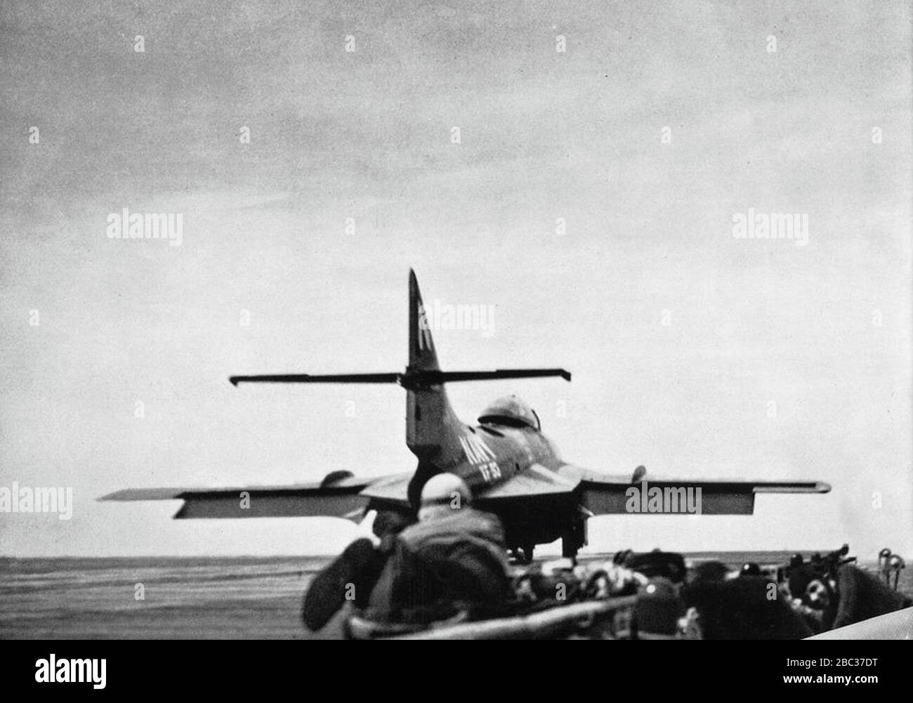 Grumman F9F-8B Cougar of VF-93 is lauched from USS Oriskany (CVA-34 ...