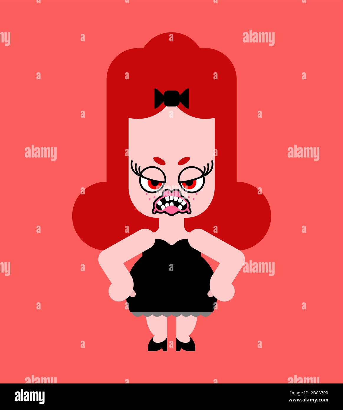 Angry Doll isolated. Grumpy puppet. Vector illustration Stock Vector ...