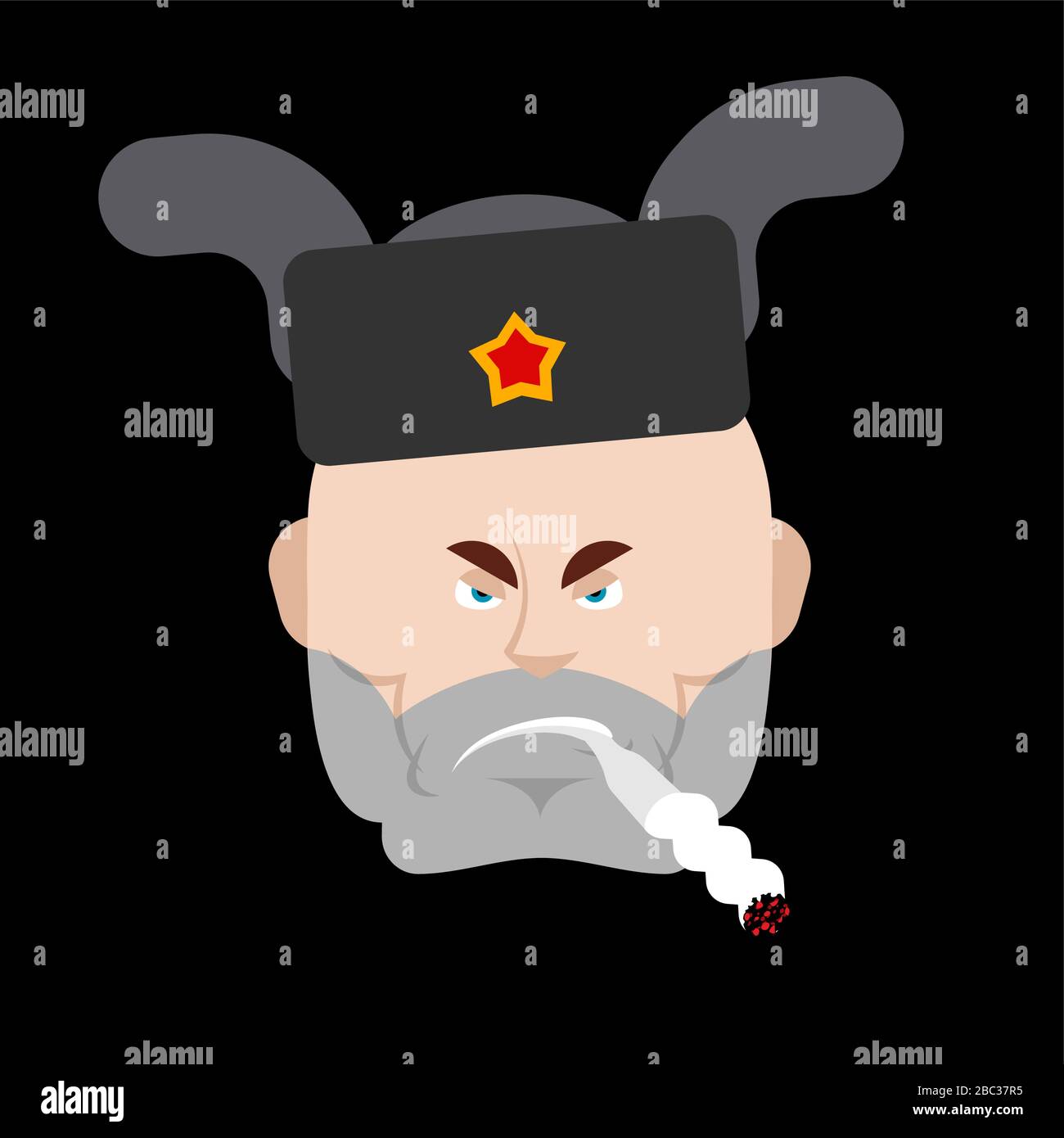 Bad russian man face. Angry guy in Russia. vector illustration Stock ...