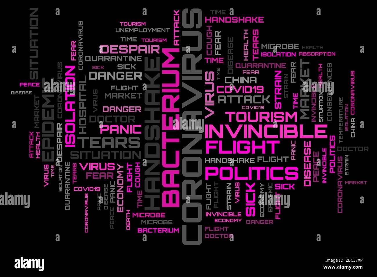 Purple modern virus word cloud concept illustration Stock Photo - Alamy