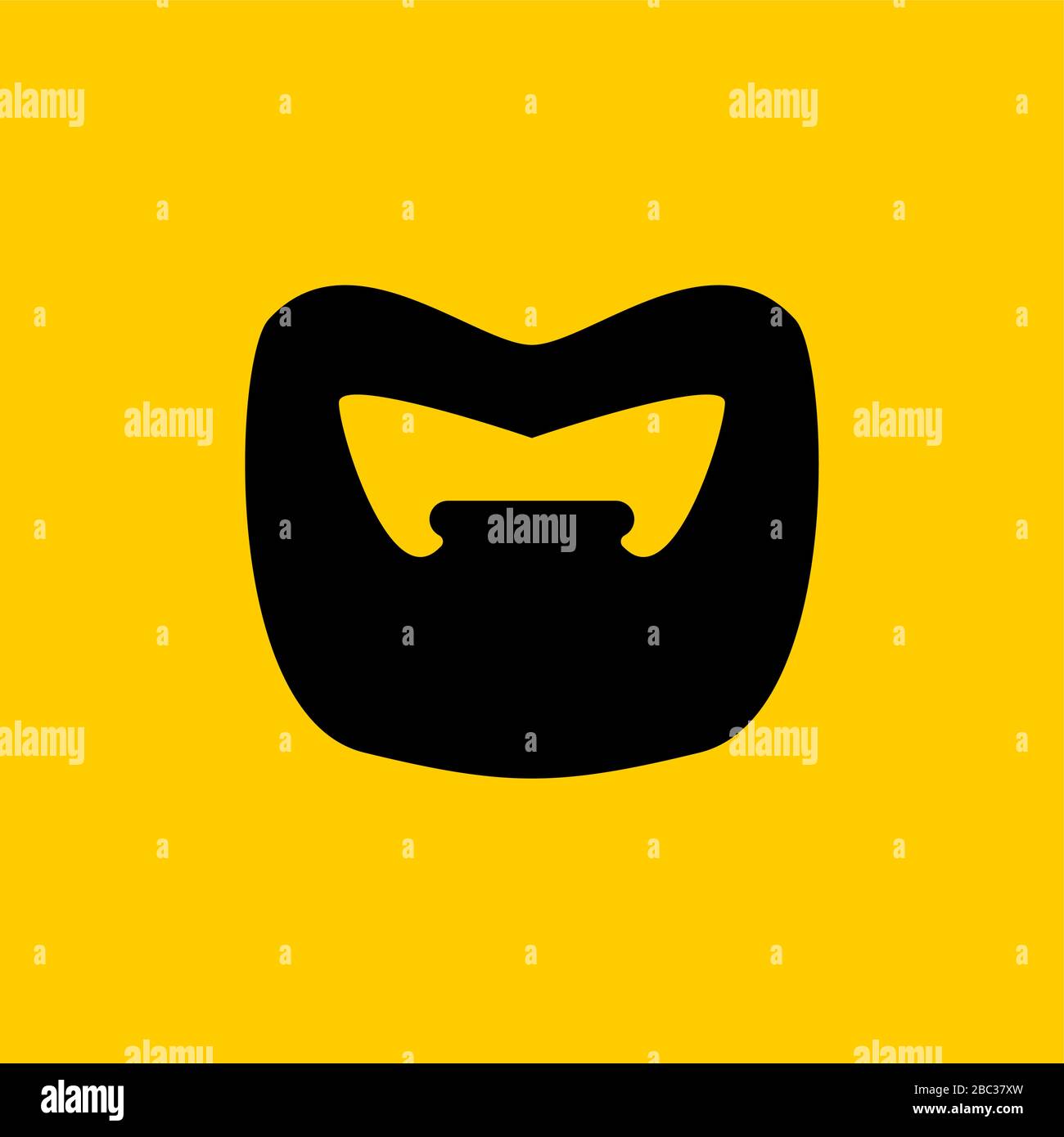 Goatee beard isolated. Hipster hairstyle vector illustration Stock ...