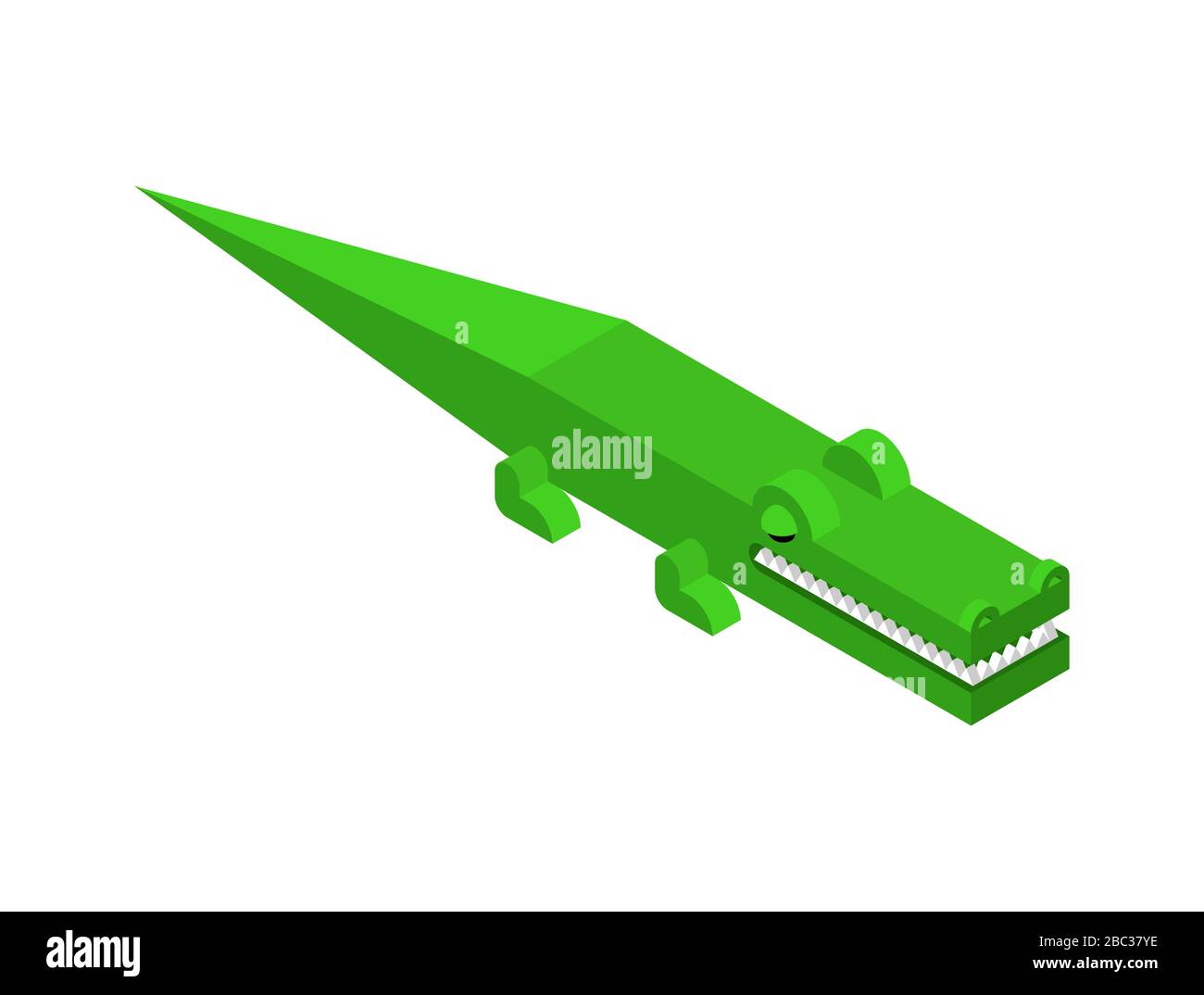 Crocodile Isometric isolated. alligator reptile kids toy. vector ...