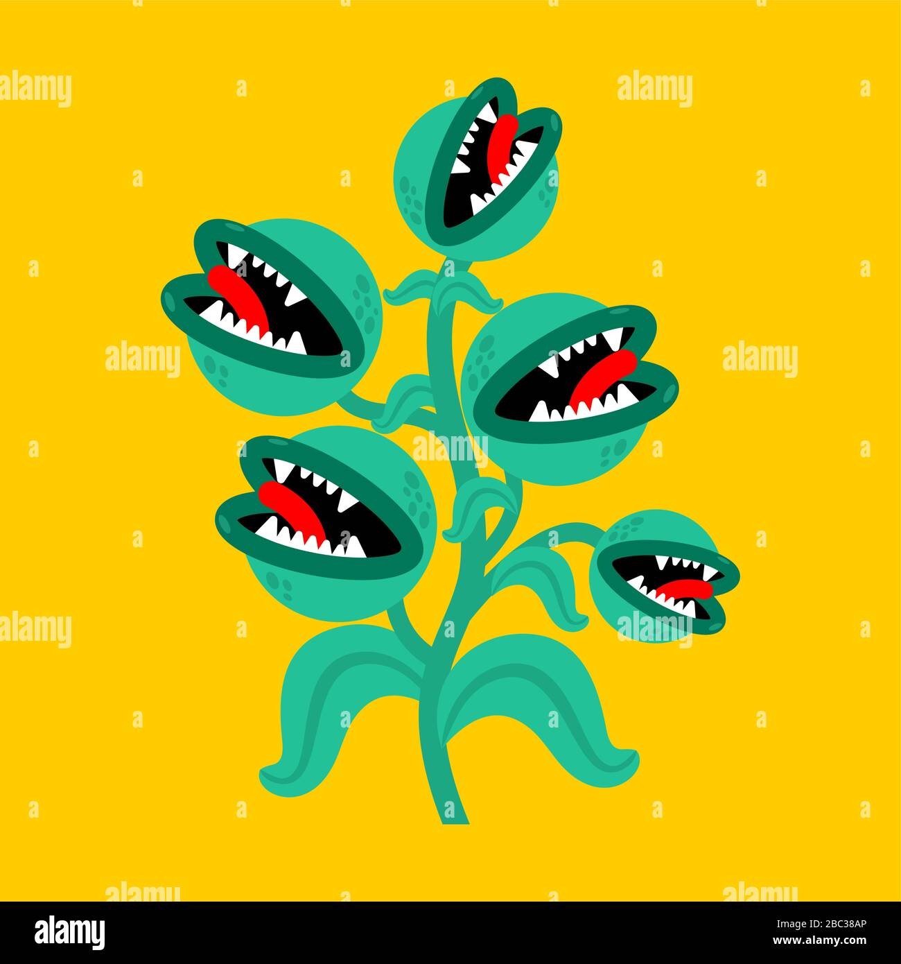 Flytrap monster plant. Flower predator Carnivorous plant. Angry Flowers ...