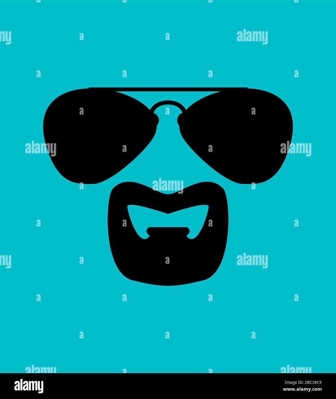 Goatee Beard in Sunglasses isolated. Cool hairstyle vector illustration ...