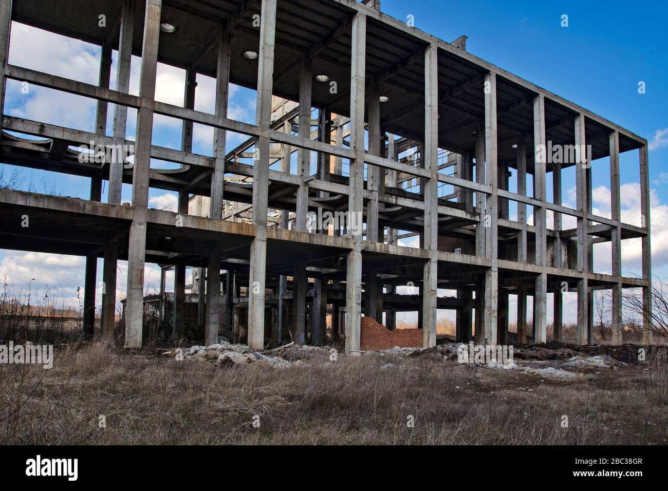 Devastated viscose factory in Serbia in the town of Loznica. Once a ...