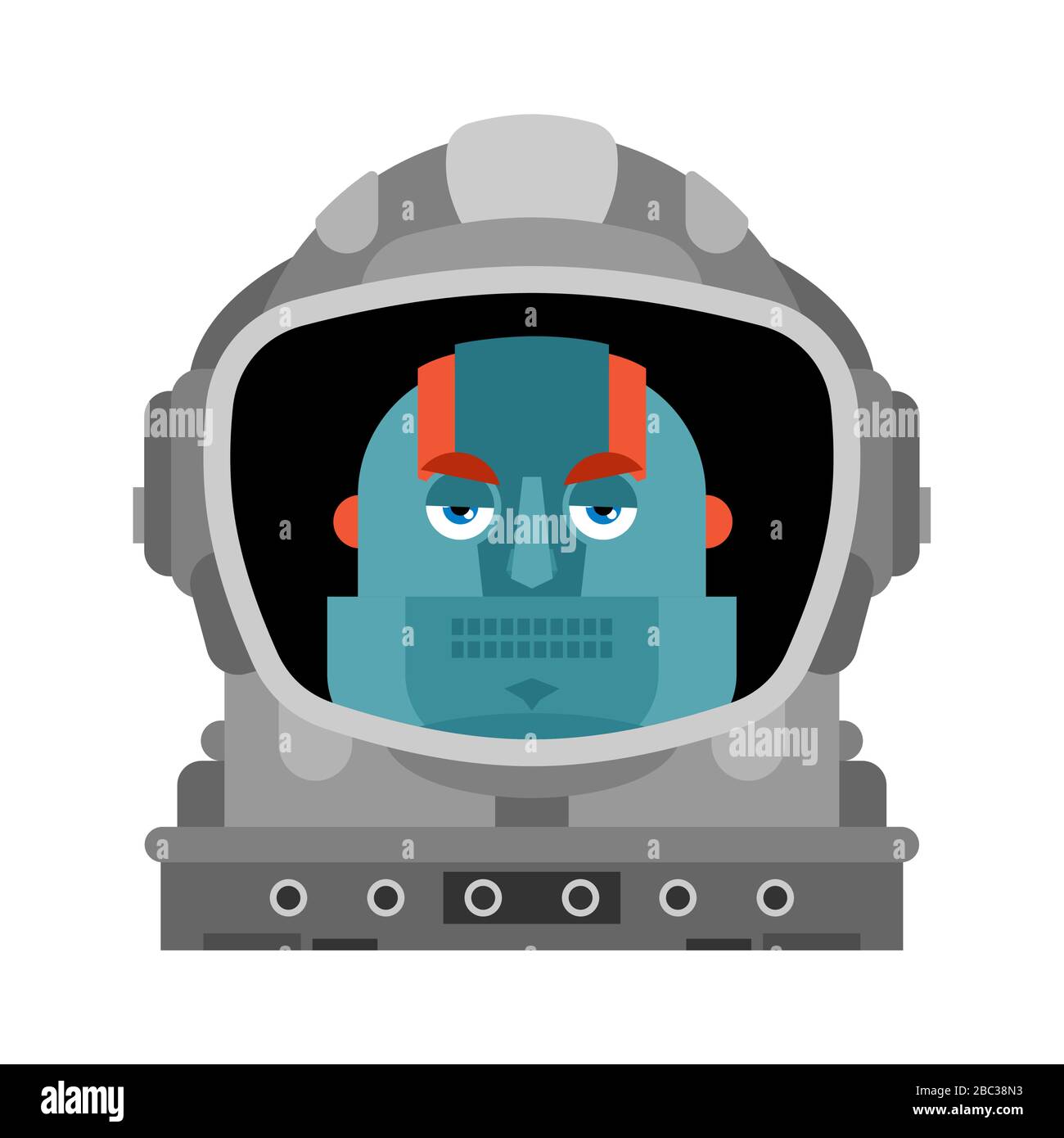 Robot astronaut isolated. Cyborg spaceman. vector illustration Stock ...