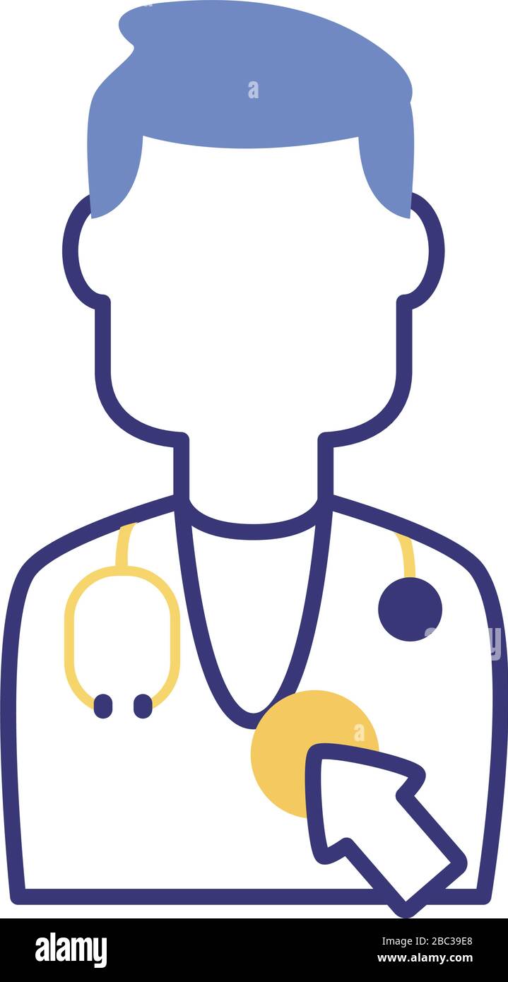 doctor with mouse cursor line style Stock Vector Image & Art - Alamy