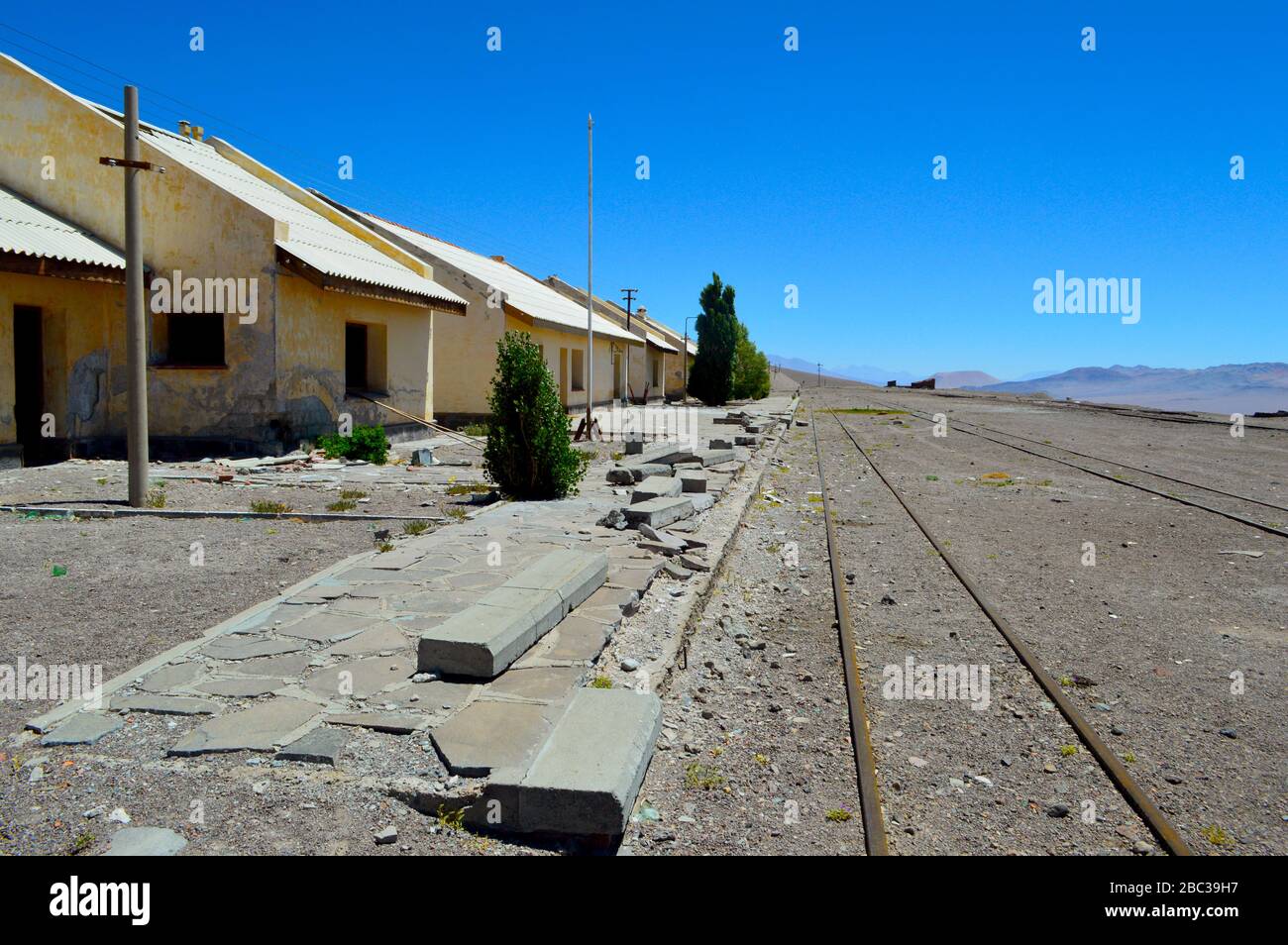 Housing and platform of the Caipe train station, Salta, Argentina Stock ...