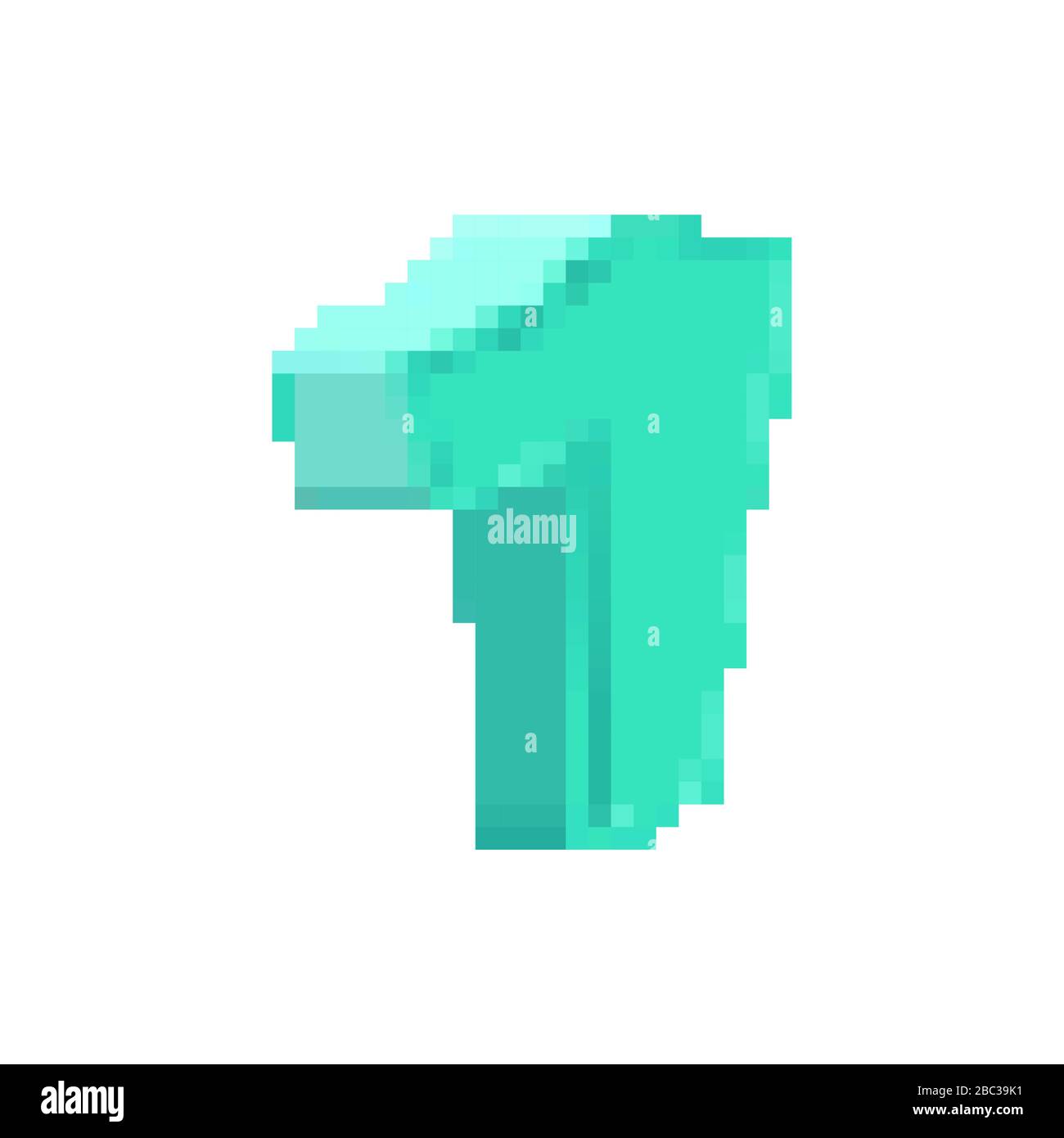 1 number pixel art. cartoon font. 8 bit One numeral Children alphabet ...