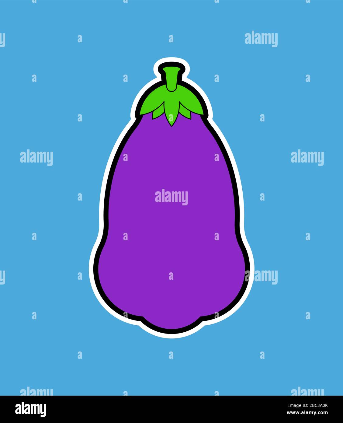 Eggplant Purple Vegetable isolated. Food vector illustration Stock ...