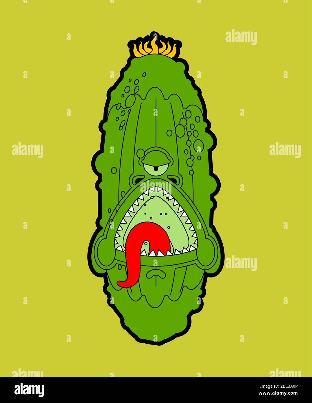 Cucumber monster GMO mutant. genetically modified Angry Vegetable with ...