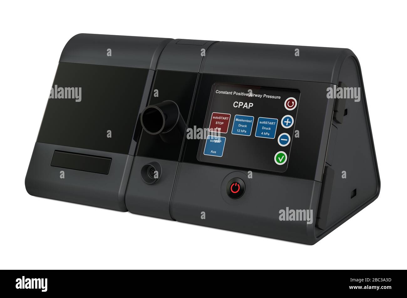 CPAP Machine, continuous positive airway pressure. 3D rendering ...