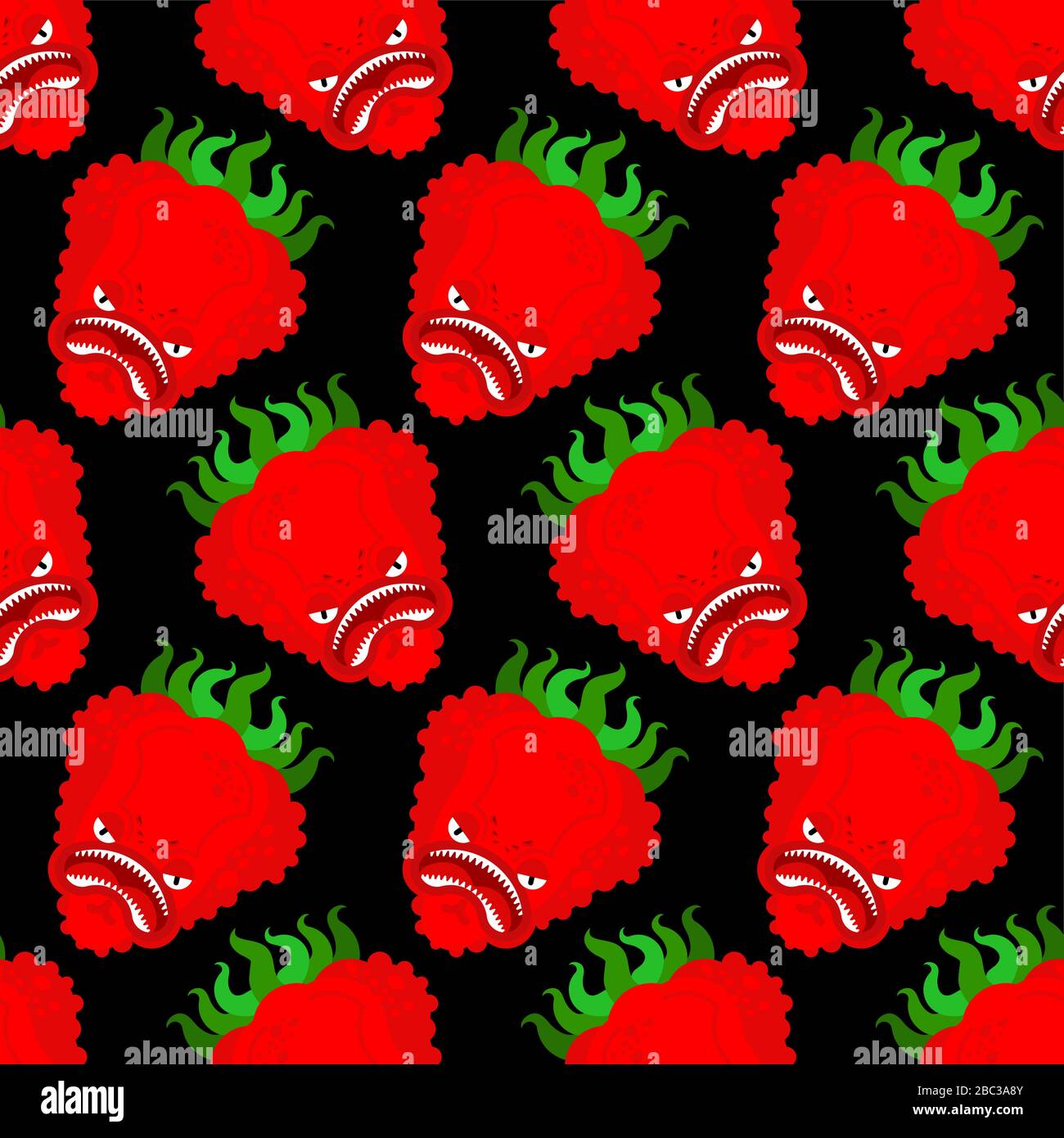 Bell pepper monster pattern seamless. GMO mutant background. Angry ...