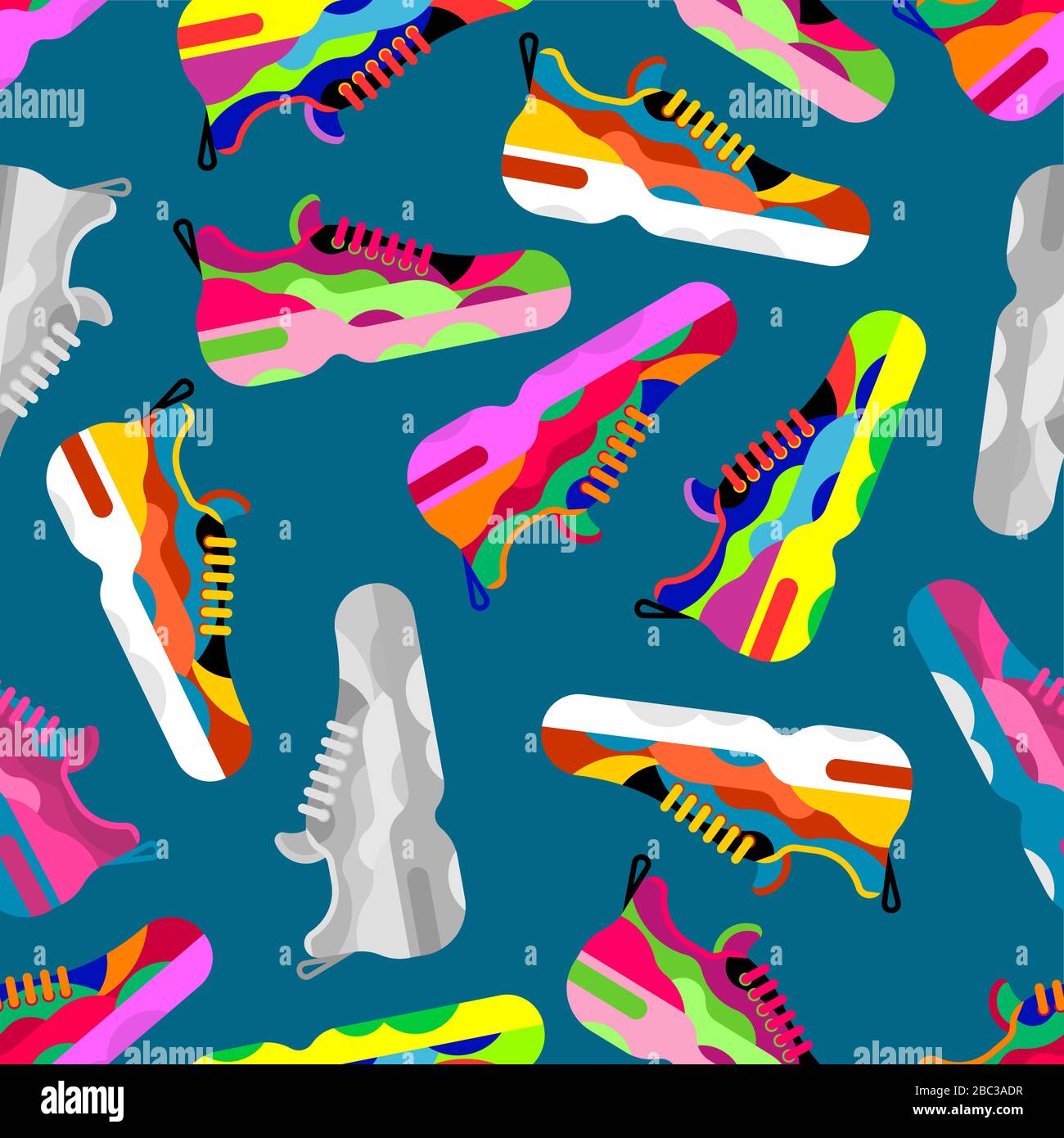 Sneaker pattern seamless. Sneakers background. Sports shoes texture ...