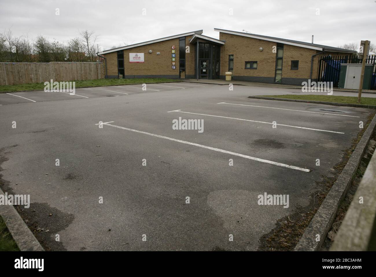 Closed nursery with empty desolate car park due to COVID-19 coronavirus ...