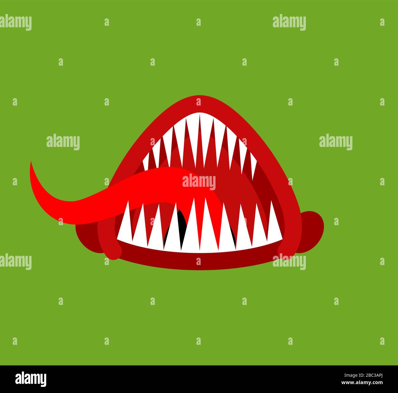 Angry mouth with teeth monster isolated. Scary Maw with Fangs Stock ...