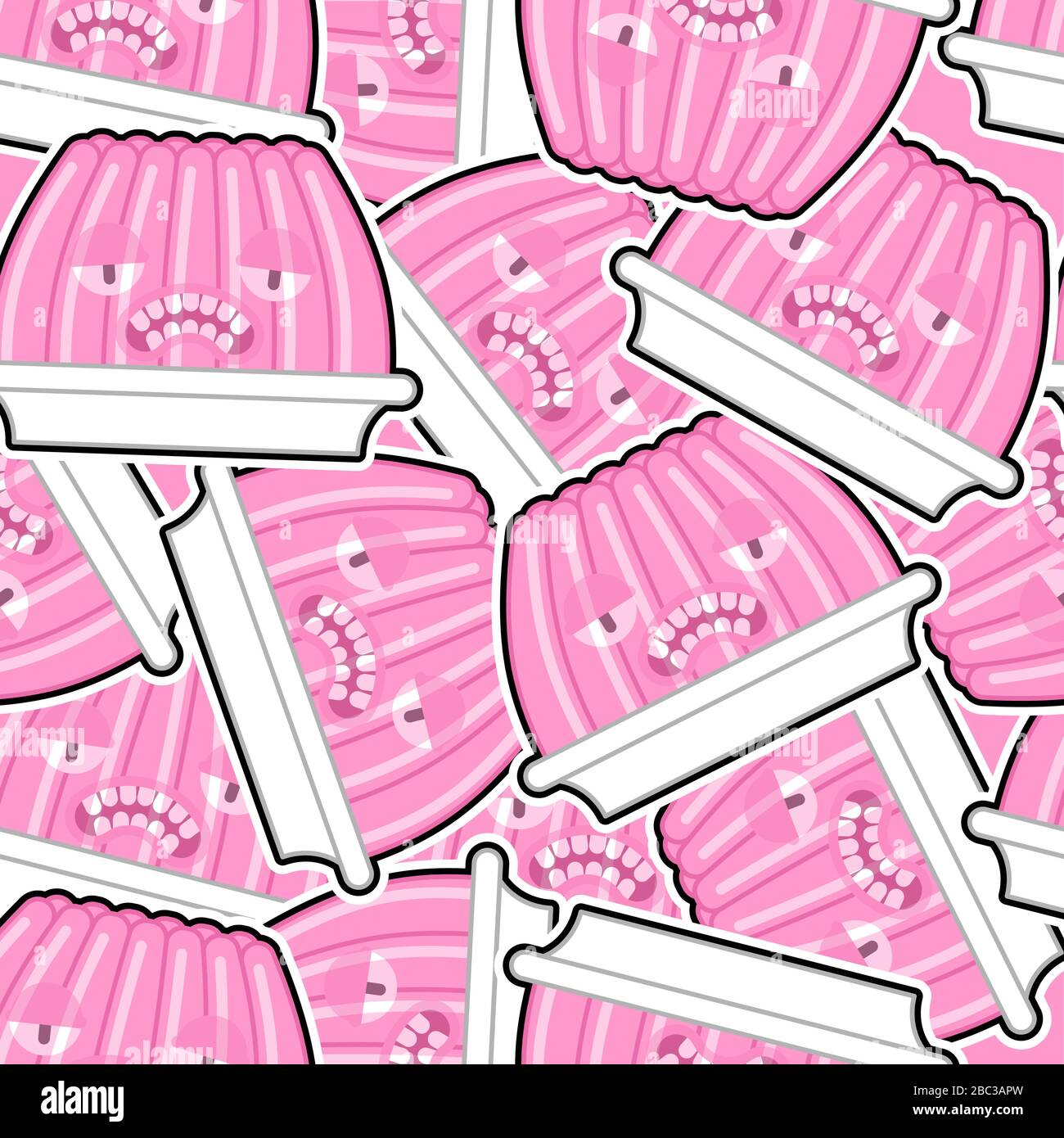 Jelly pudding monster pattern seamless. Angry sweet jell background ...