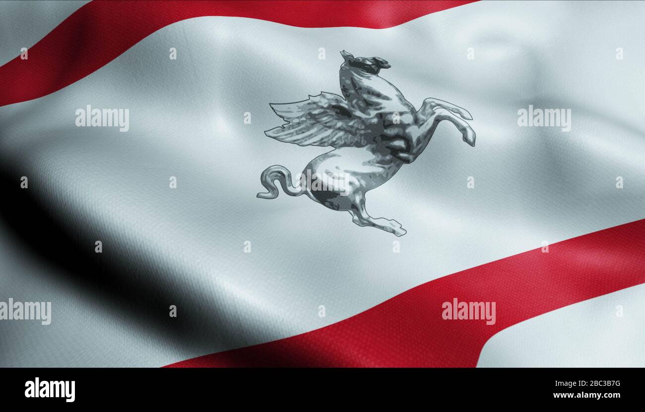 3D Illustration of a waving flag of Tuscany (Italy country Stock Photo ...