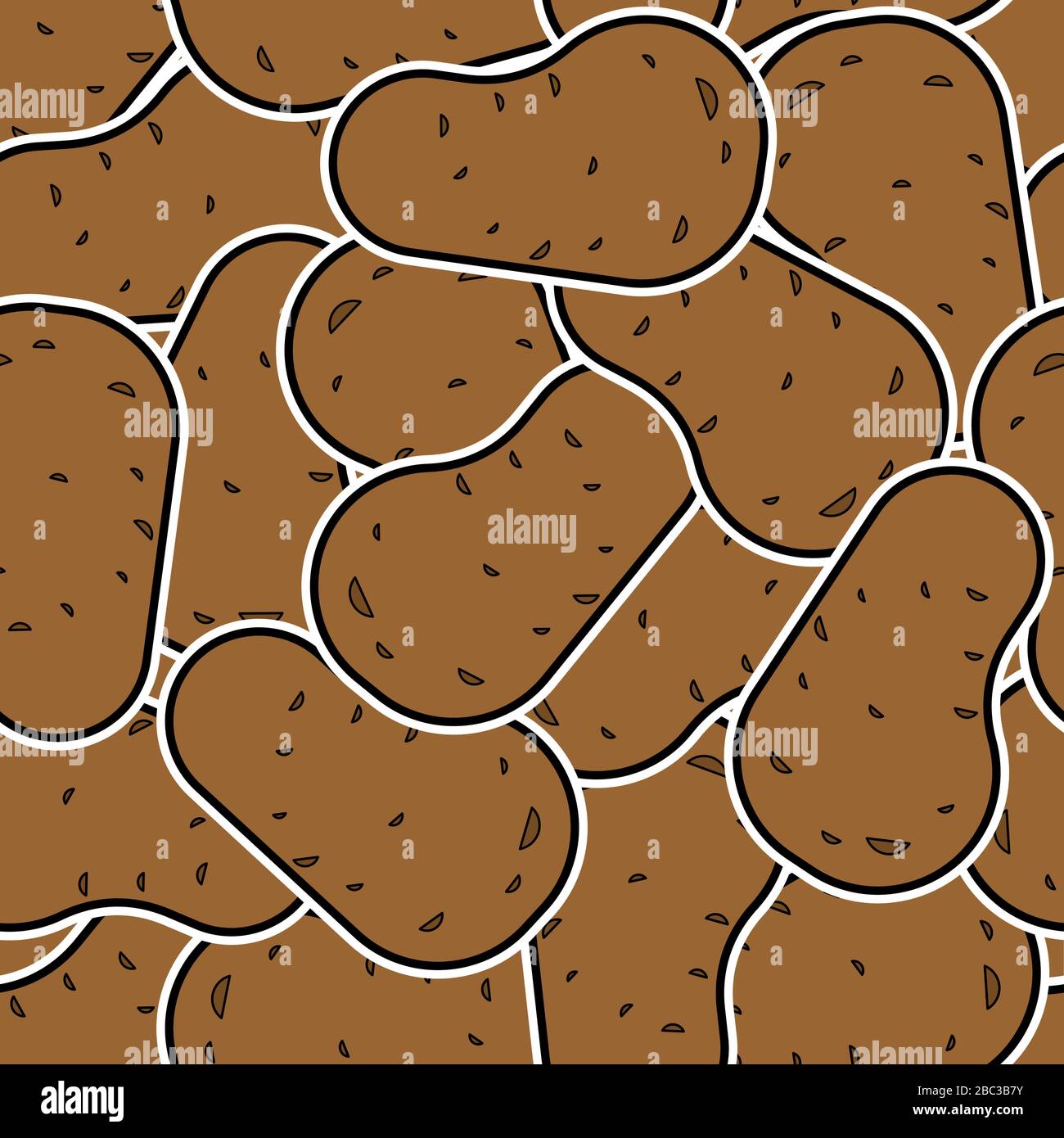 Potatoes pattern seamless. Vegetable background. Food vector texture ...