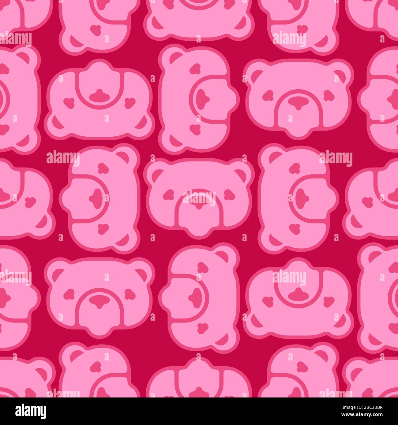 Marmalade bear background. Beast head pattern seamless. vector ...