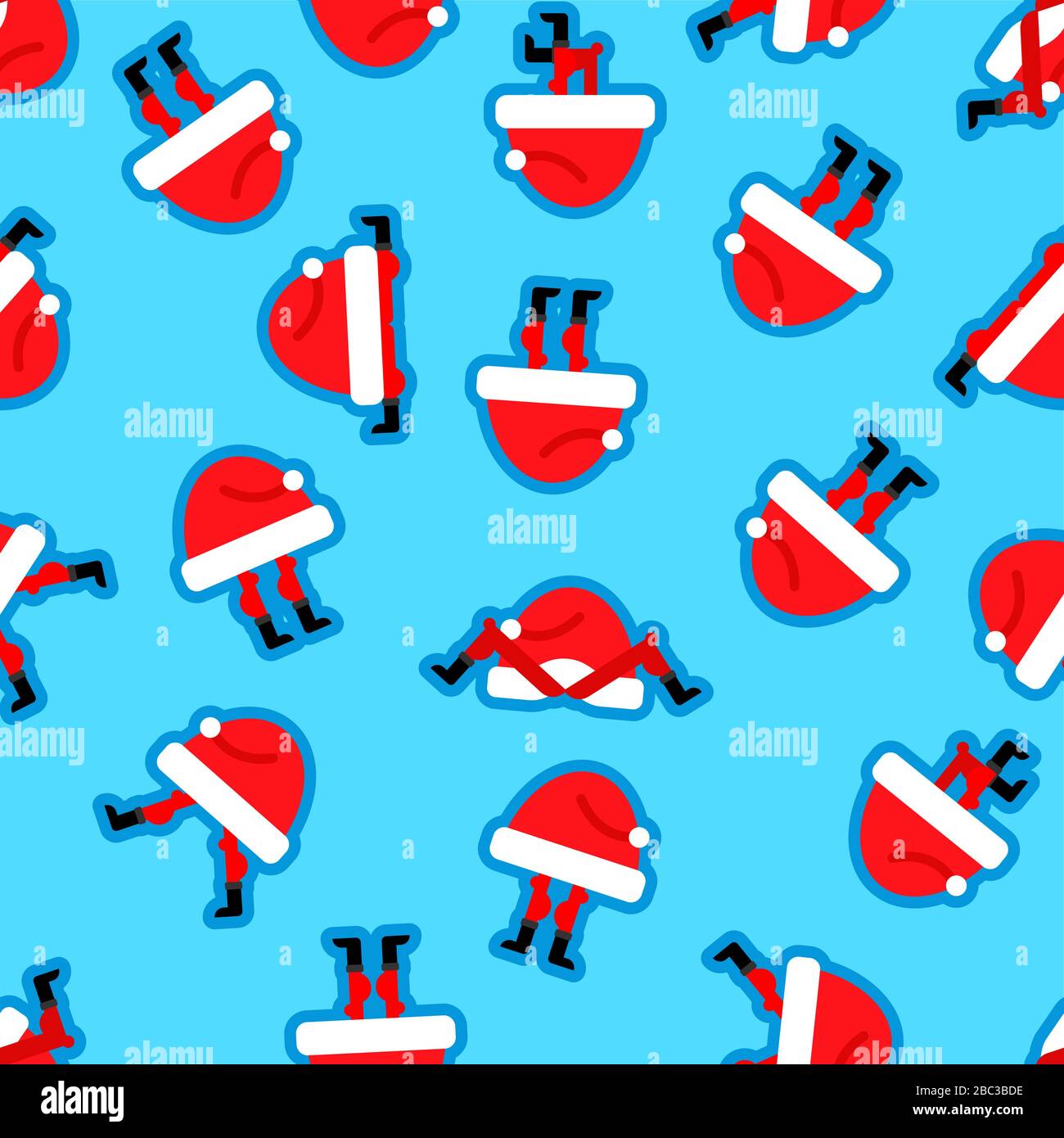 Santa Hat pattern seamless. Christmas red cap background . Xmas and New ...