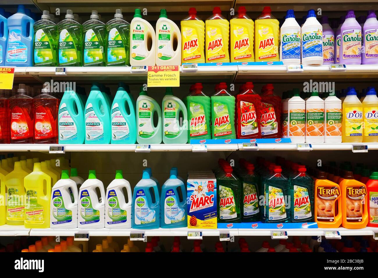Cleaning products in a shop Stock Photo - Alamy