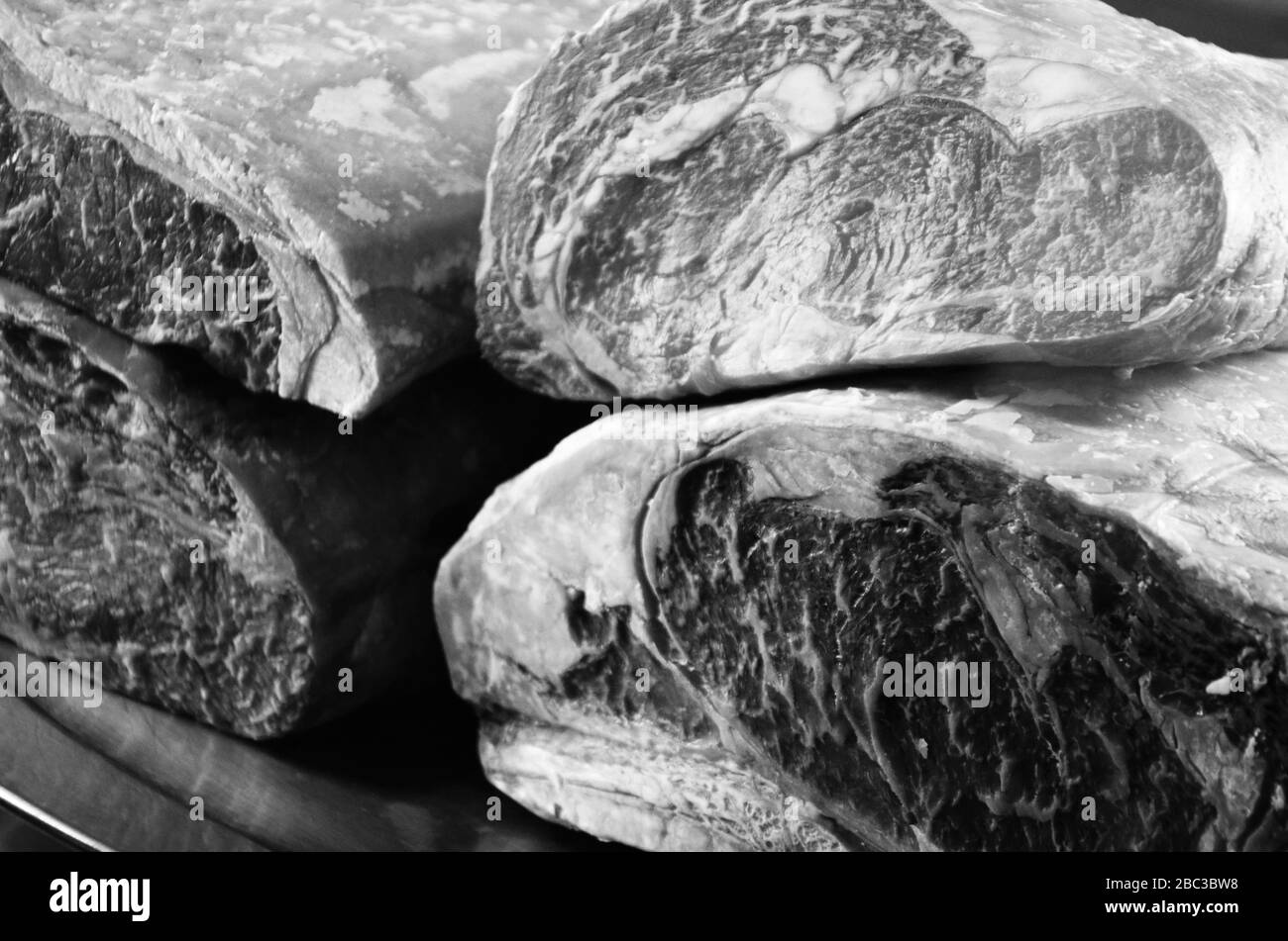 Raw fresh meat meat steak Black and White Stock Photos & Images - Alamy